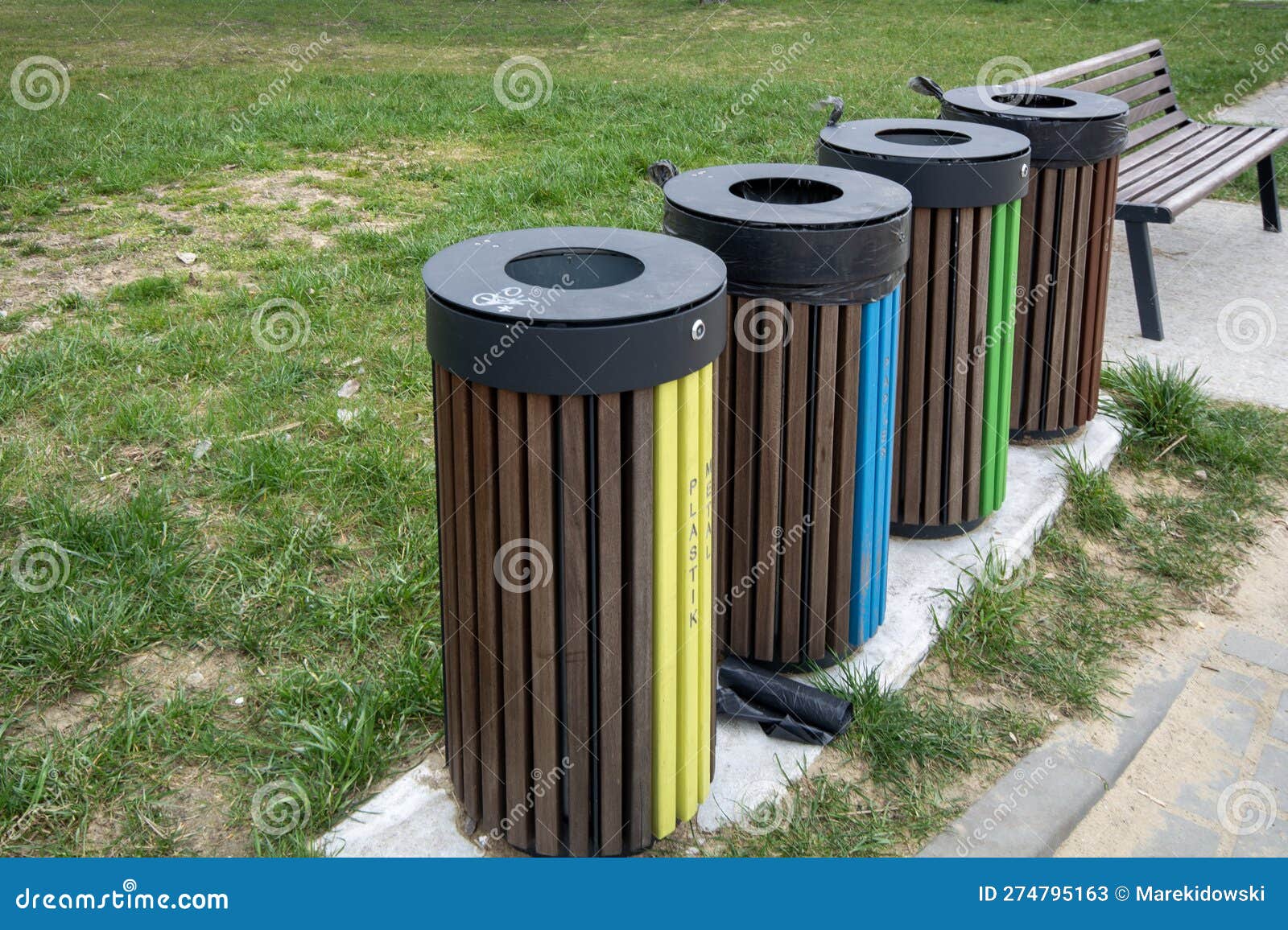 Waste Bins, Selective Garbage Collection. Stock Image - Image of metal ...