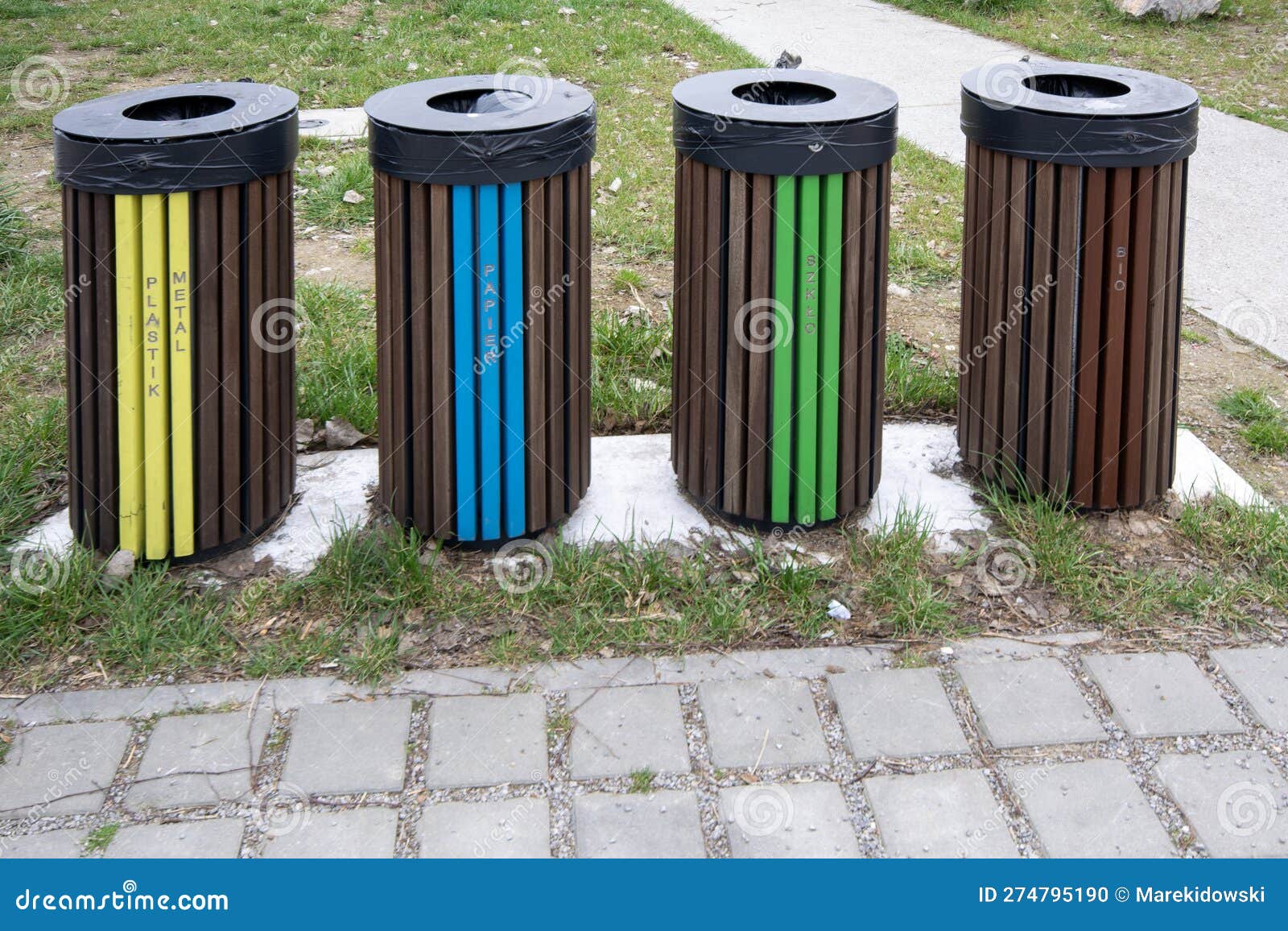 Waste Bins, Selective Garbage Collection. Stock Photo - Image of ...