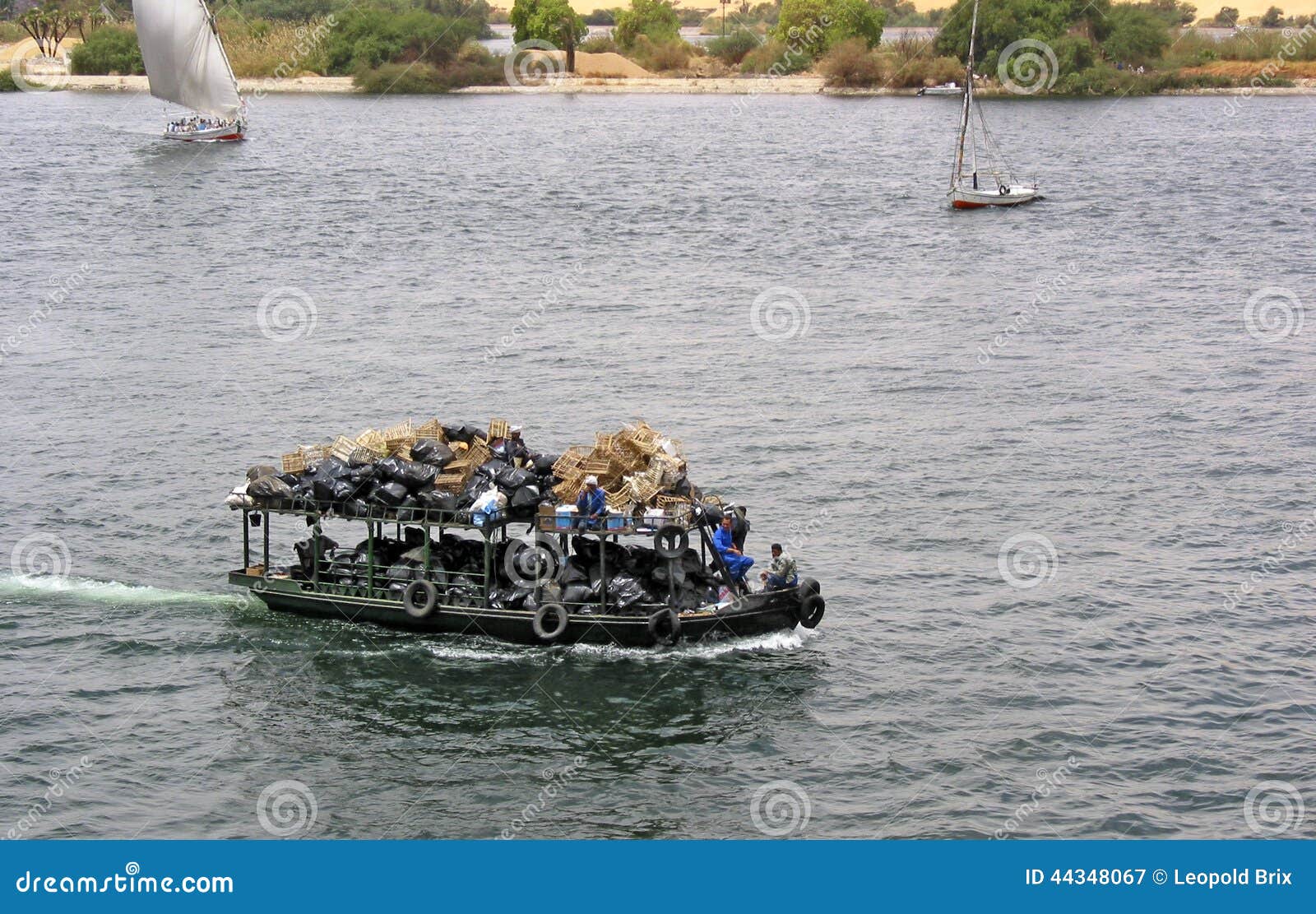 Waste Boat on the River Nil Editorial Photography - Image of removal ...