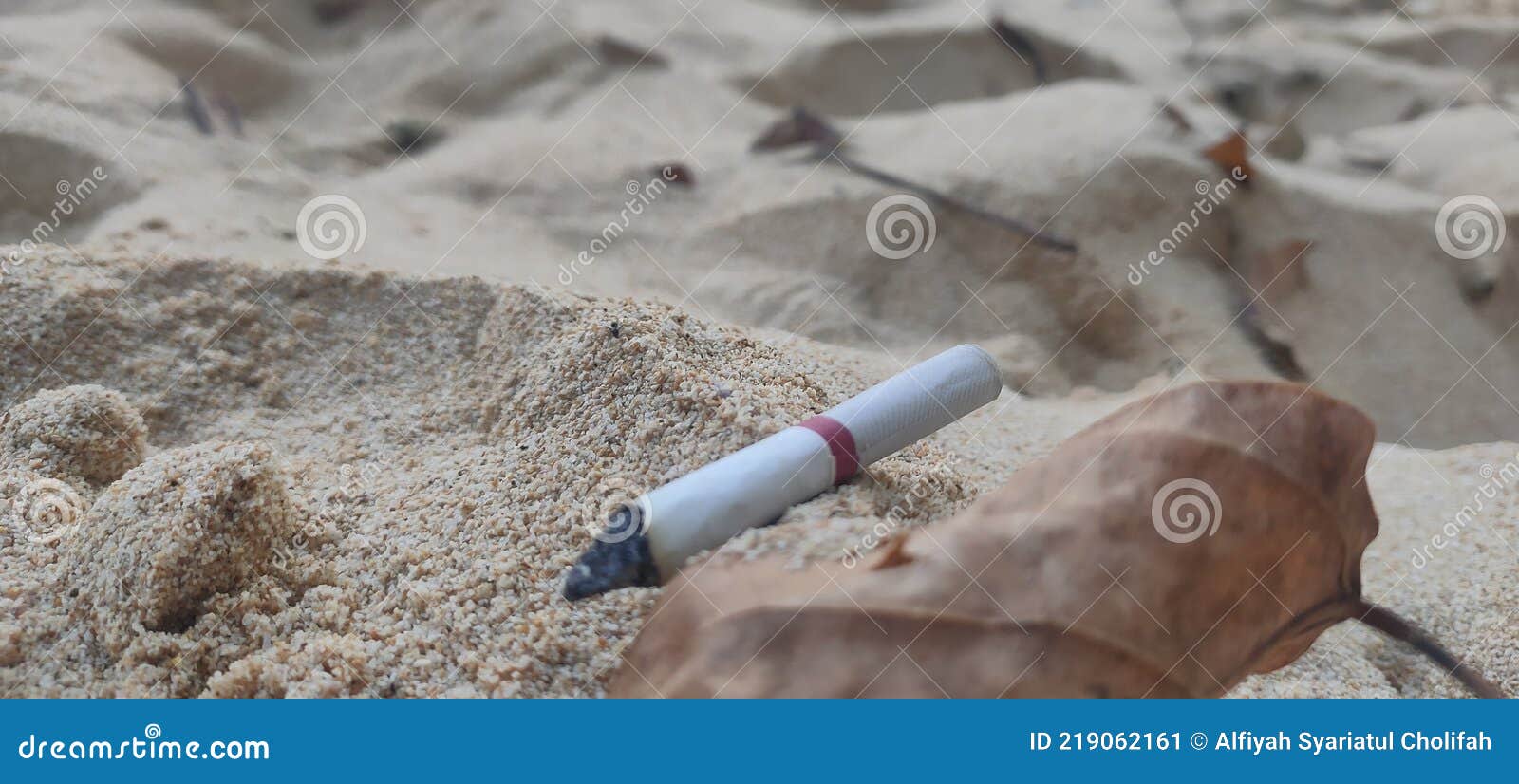 The Waste from Cigarette stock image. Image of beach - 219062161