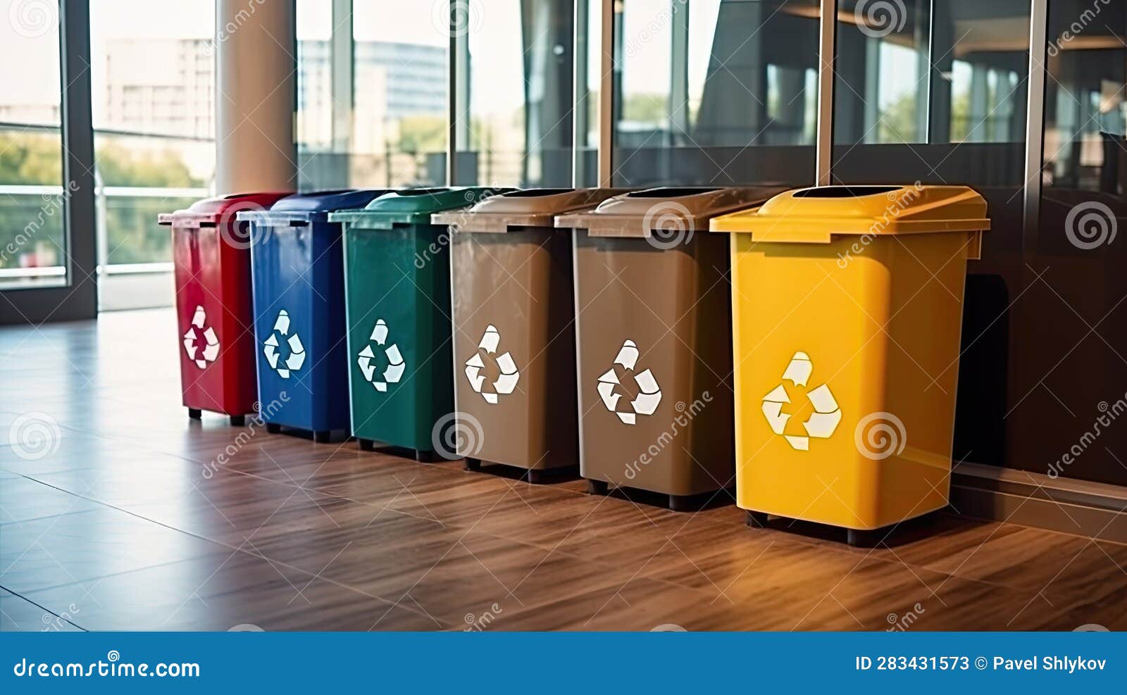 Waste Collection Compartments by Categories for Recycling Stock ...