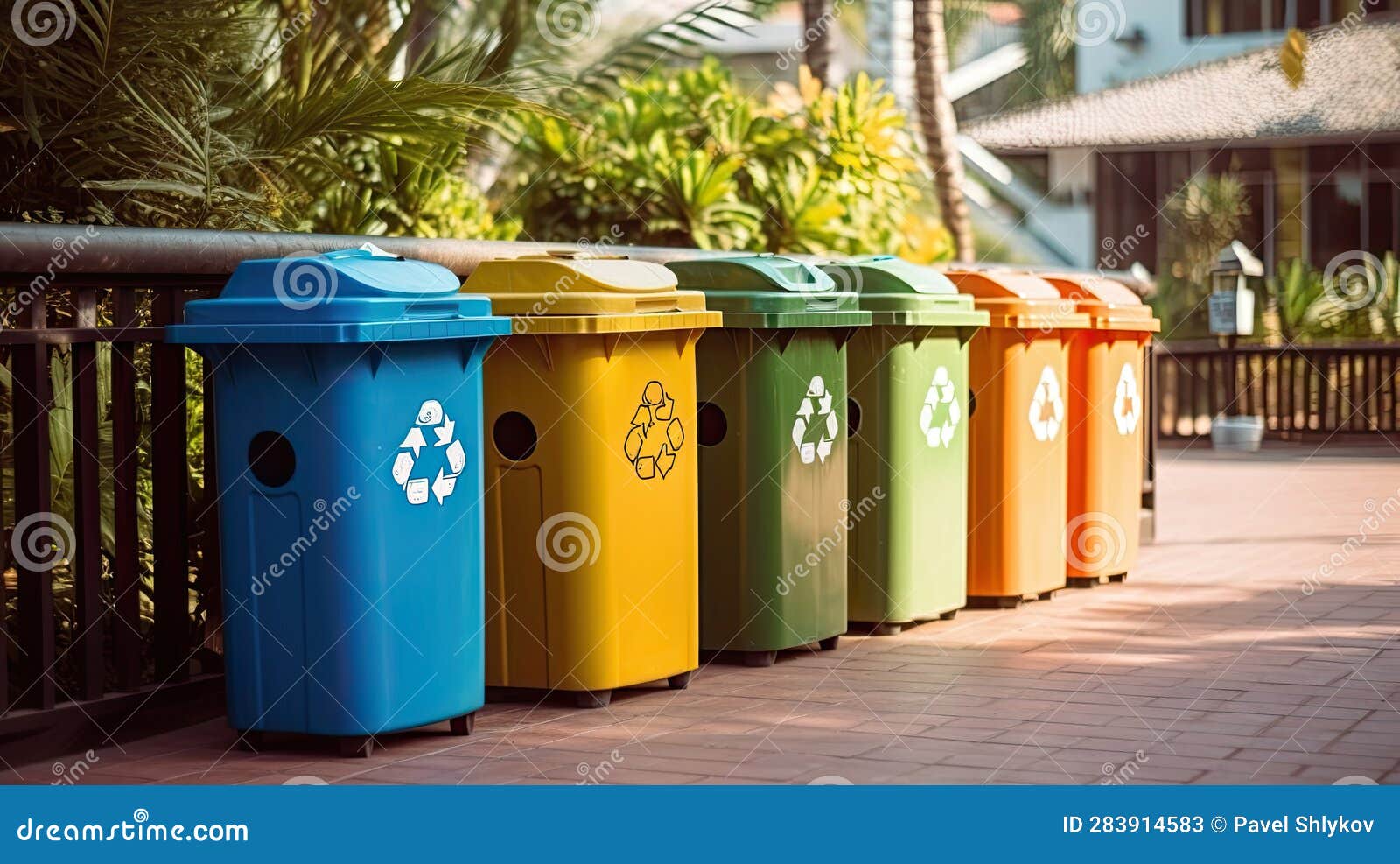 Waste Collection Compartments by Categories for Recycling. Stock ...