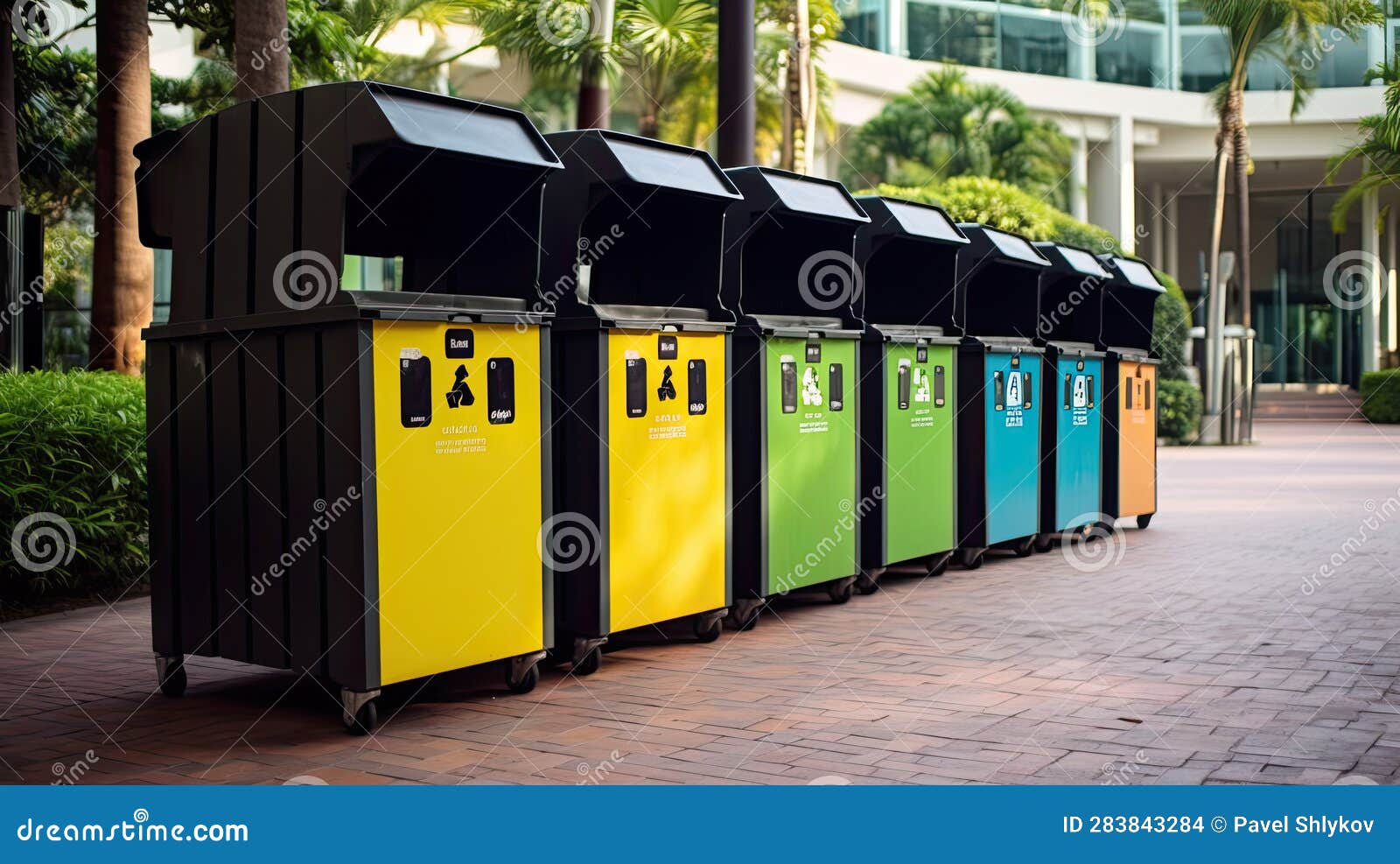 Waste Collection Compartments by Categories for Recycling Stock ...