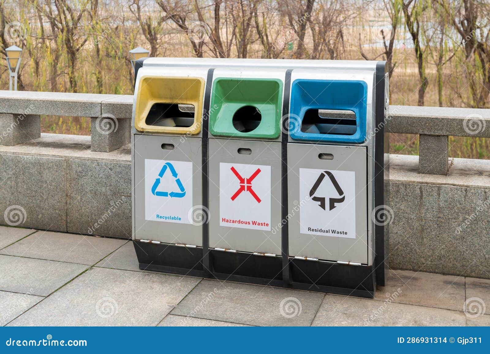 Waste Collection Compartments by Categories for Recycling Stock Photo ...