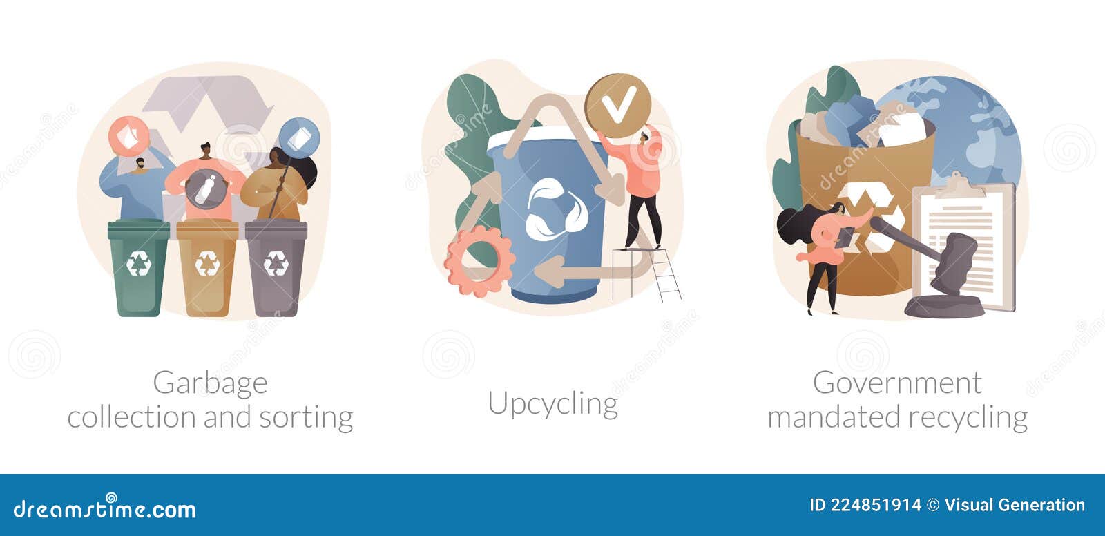 Waste Collection and Recycling Problems Abstract Concept Vector ...