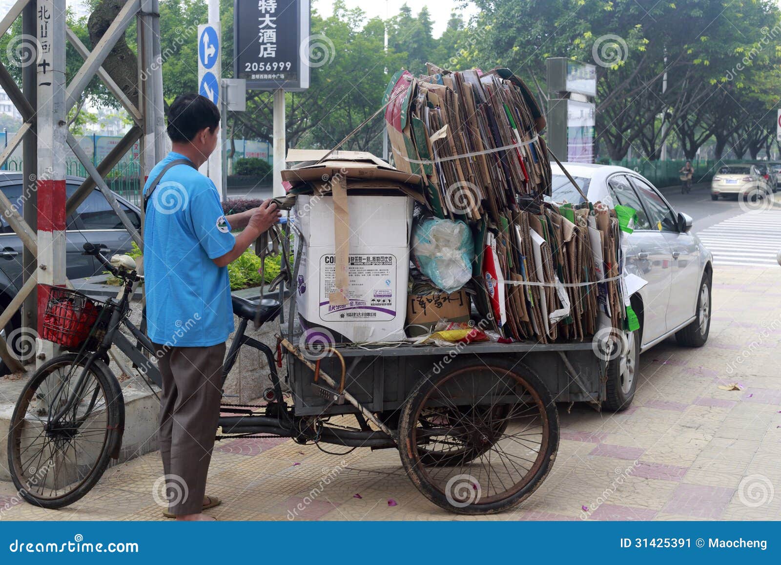 A Garbage Tricycle Cart Carrying Variety Of Garbage Under Swachh Bharat ...