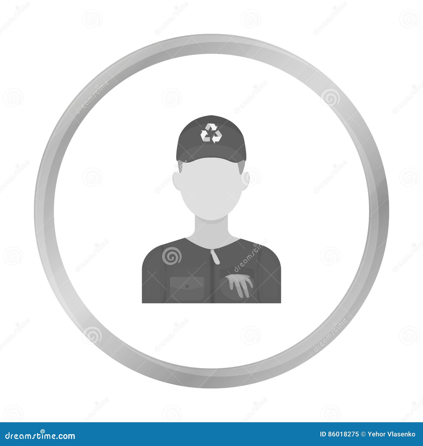 Waste Collector Icon Isolated on White. Trash and Garbage Symbol Stock ...