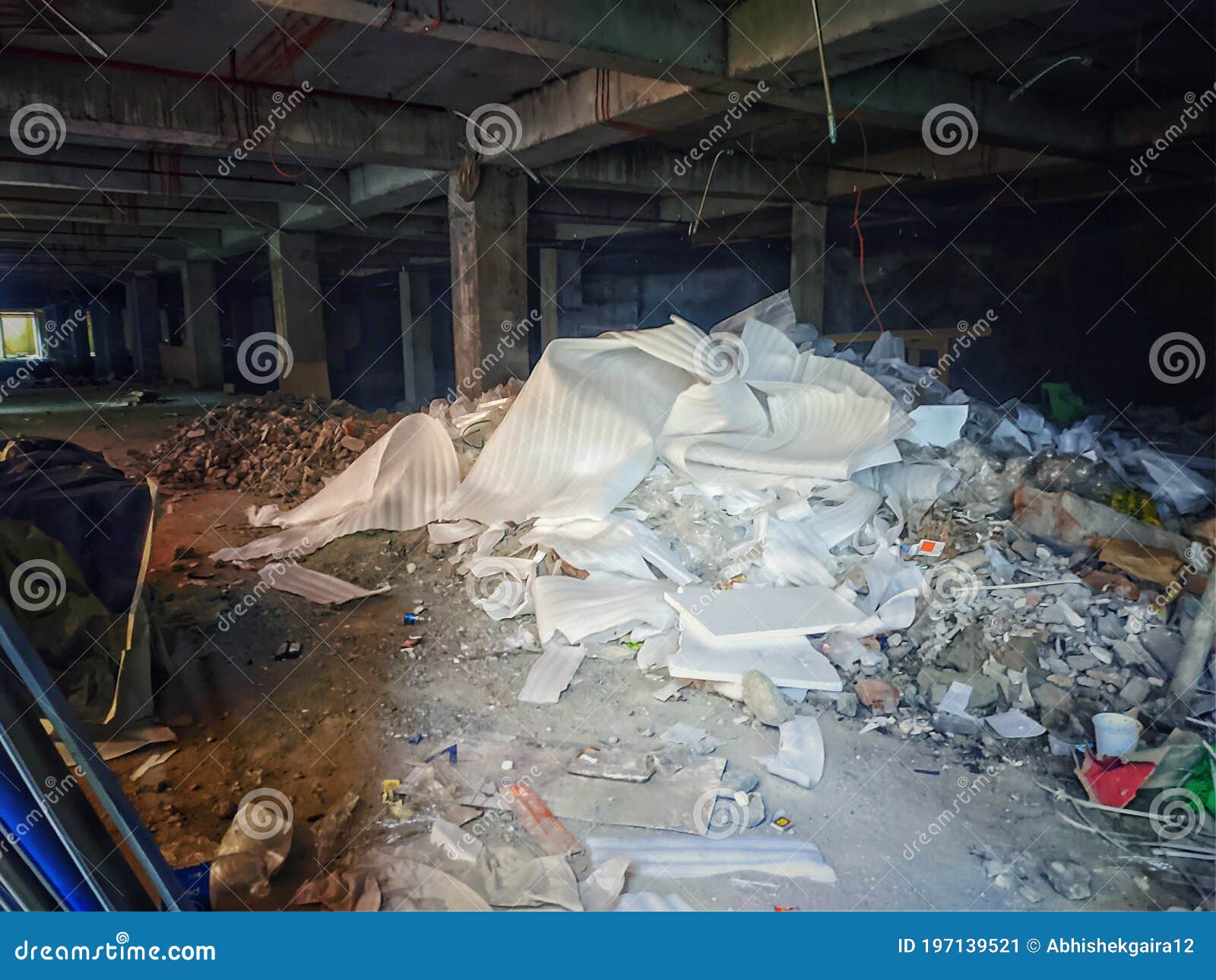 Waste in construction site stock image. Image of soil - 197139521