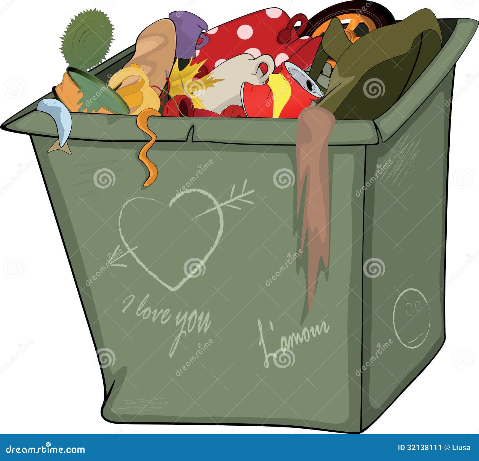 Waste Container. Cartoon | CartoonDealer.com #32138111