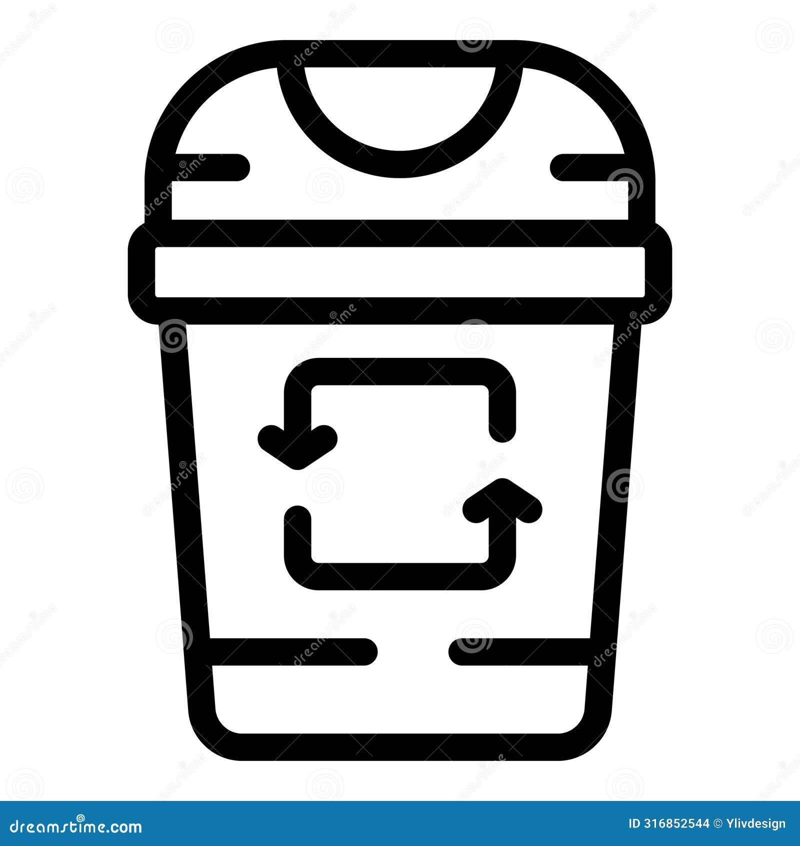 Waste Container Icon Outline Vector. Rubbish Recycling Stock ...