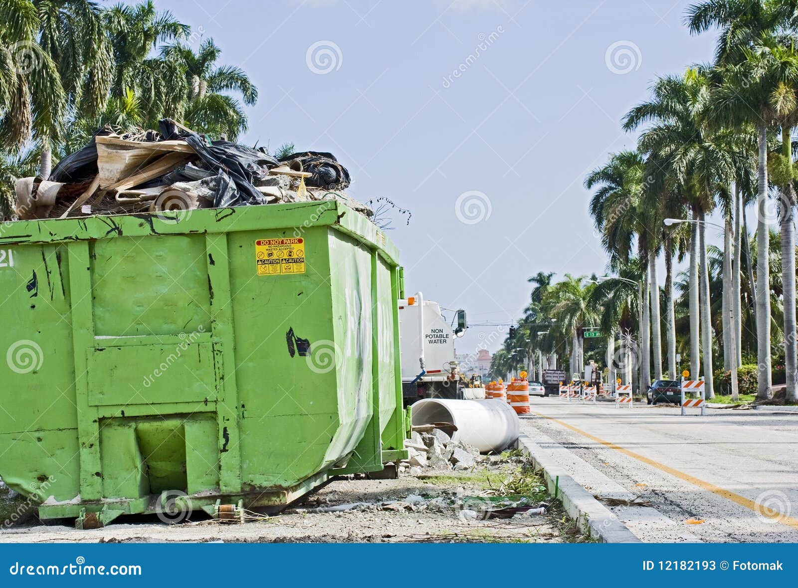 Waste Container On The Sorting Line Of A Recycling Plant. The Process ...