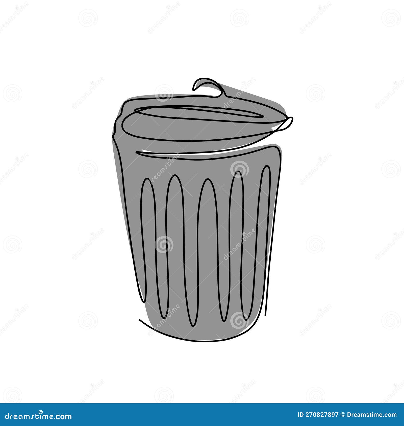 A Waste Container in the Style of Artistic Drawing with a Continuous ...