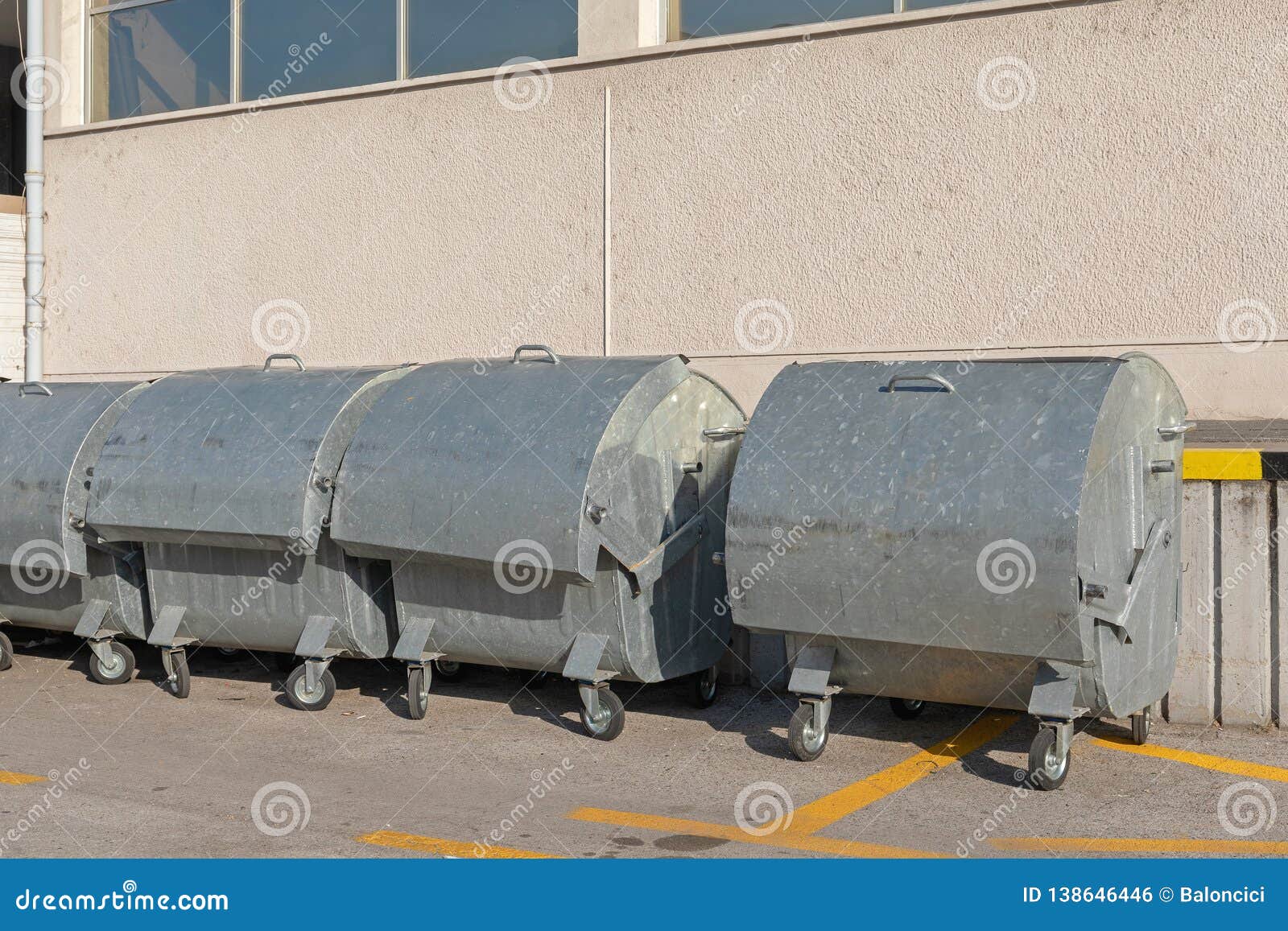 Waste Containers stock photo. Image of silver, bins - 138646446