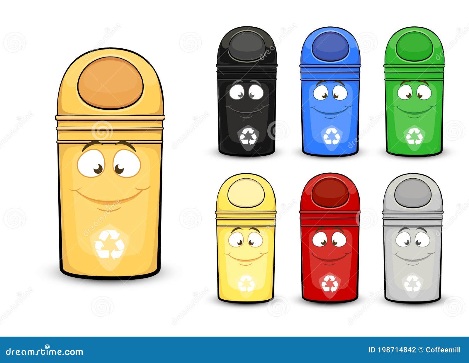 Waste Containers For Sorting Waste. Vector Image In A Flat Cartoon ...