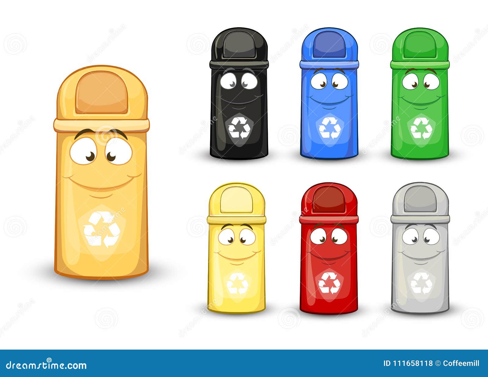 Waste Containers for Sorting Waste. Vector Image in a Flat Cartoon ...