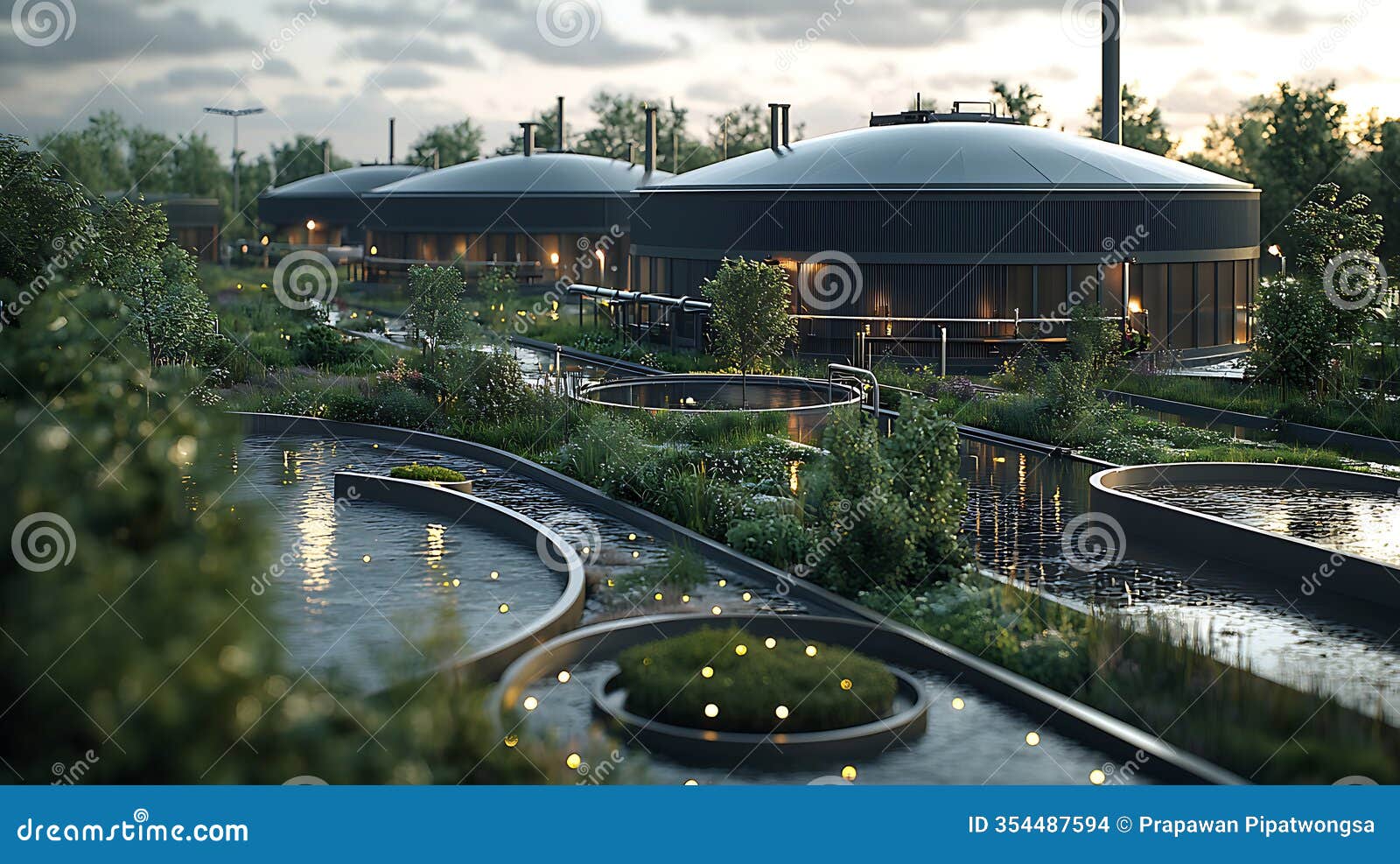 Waste Conversion Plant with Integrated AI Technology, Featuring Lush ...