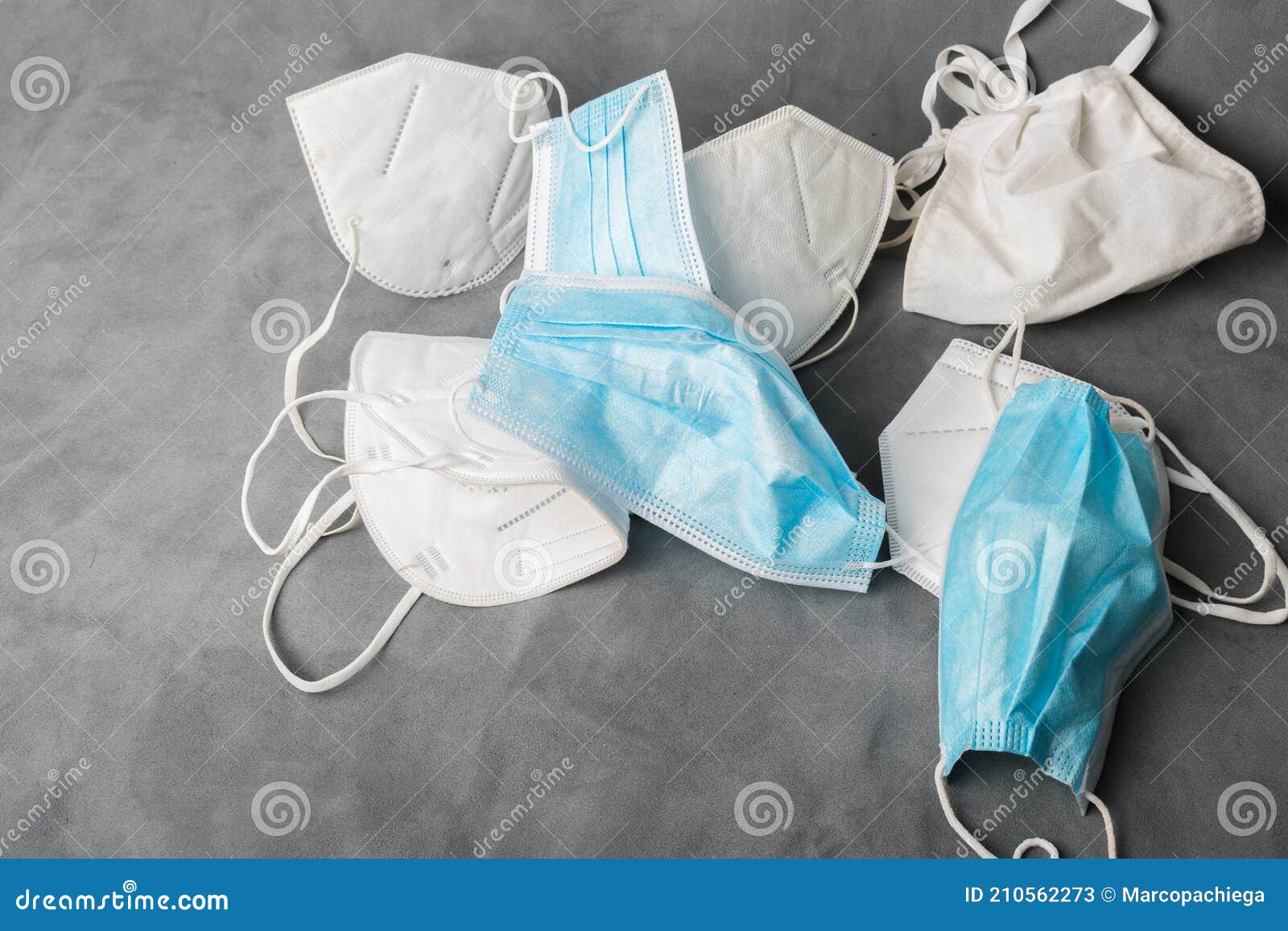 Waste of Differents Types of Masks Stock Image - Image of forbidden ...