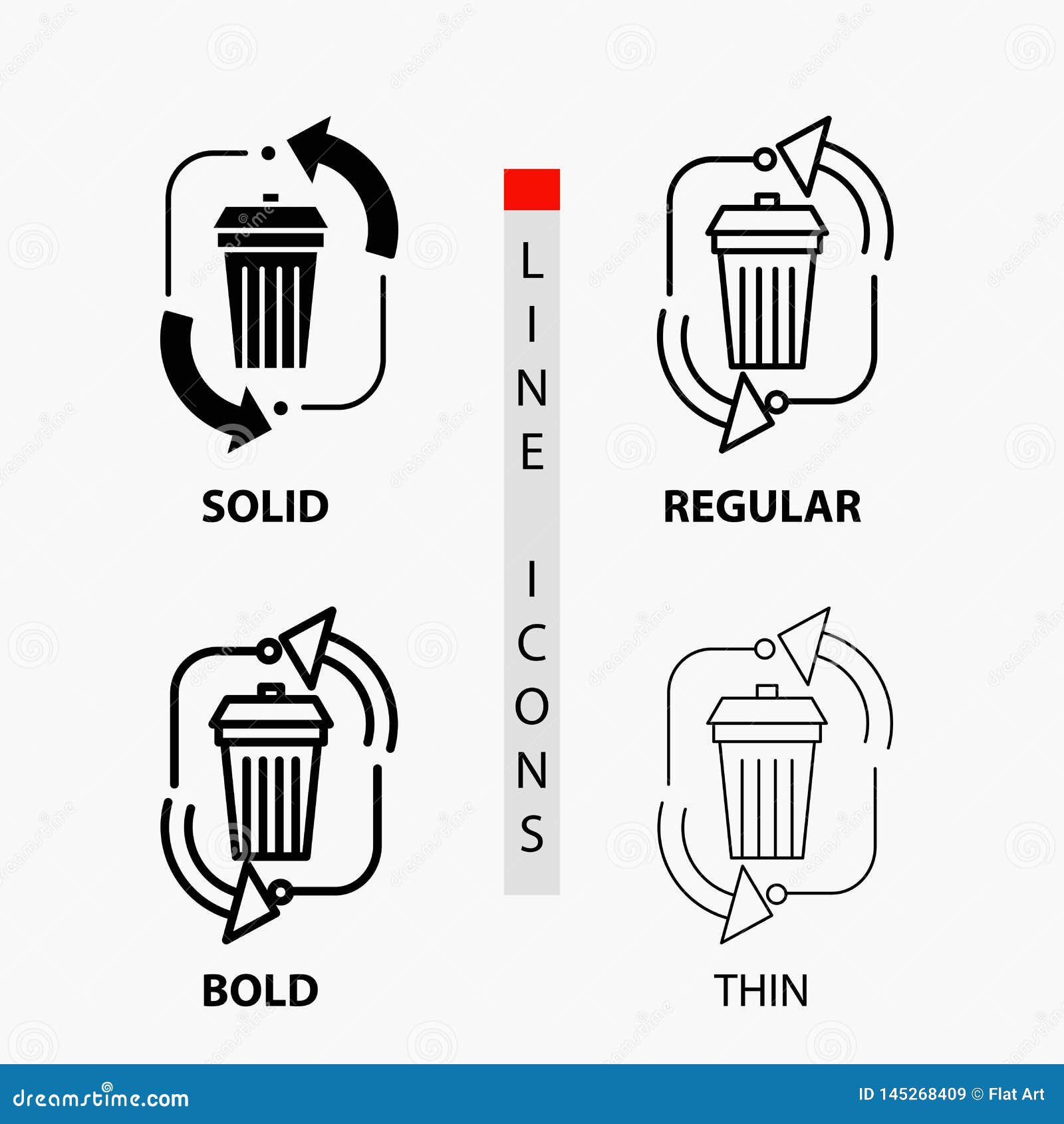 Waste, Disposal, Garbage, Management, Recycle Icon in Thin, Regular ...