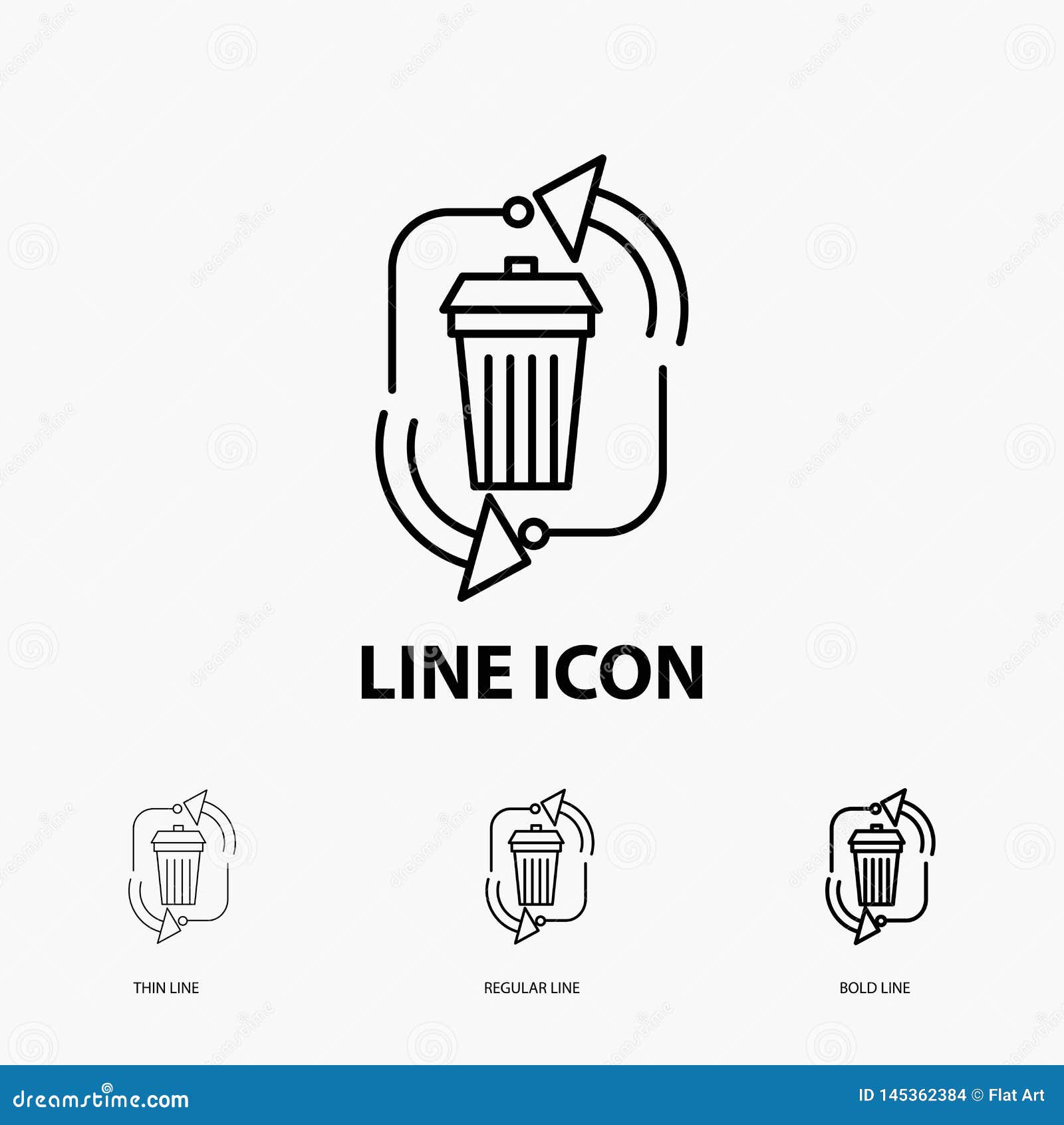 Waste, Disposal, Garbage, Management, Recycle Icon in Thin, Regular and ...