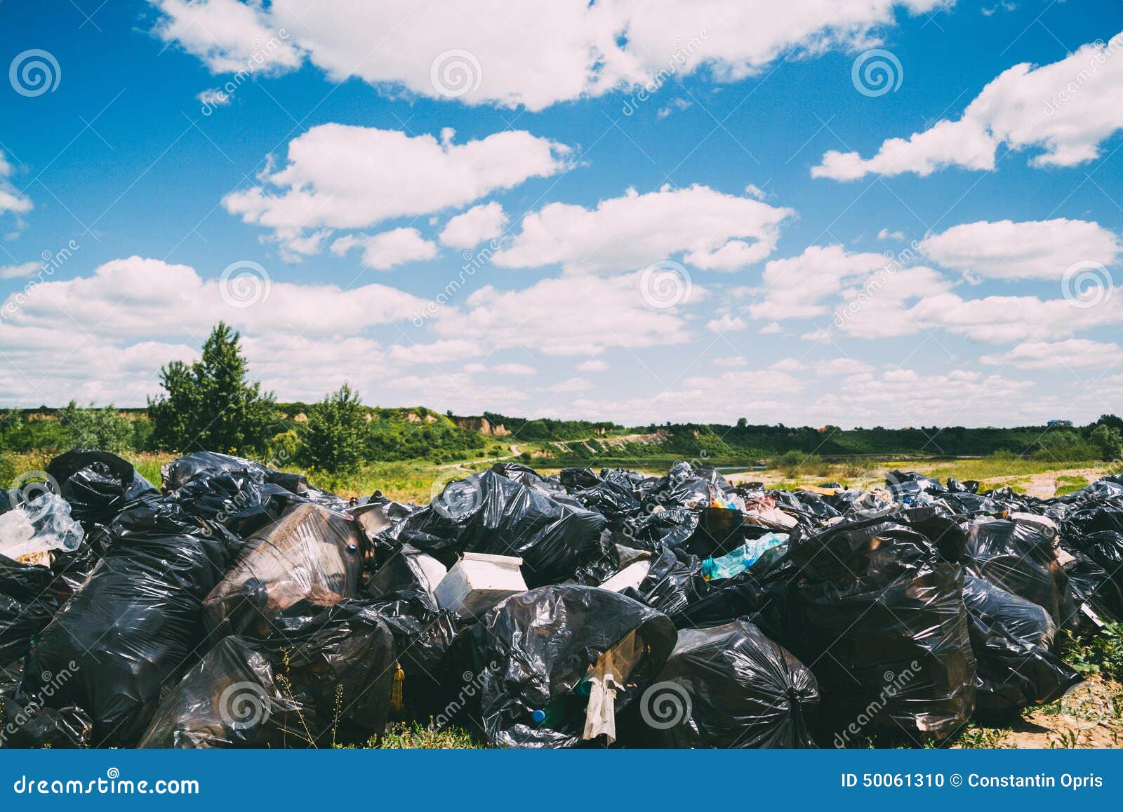Waste disposal in nature stock photo. Image of pollution - 50061310