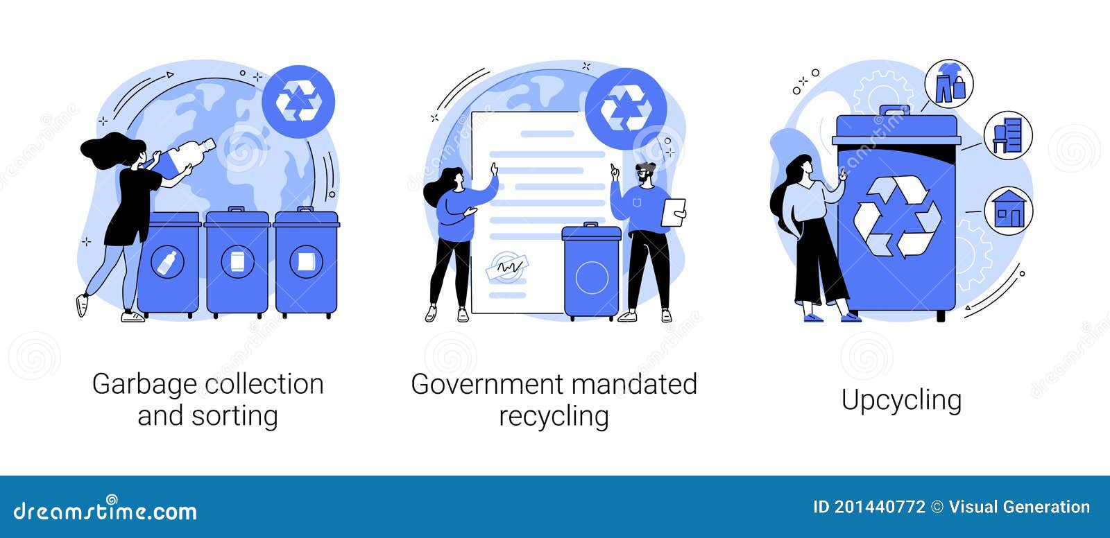 Waste Disposal and Reuse Abstract Concept Vector Illustrations. Stock ...