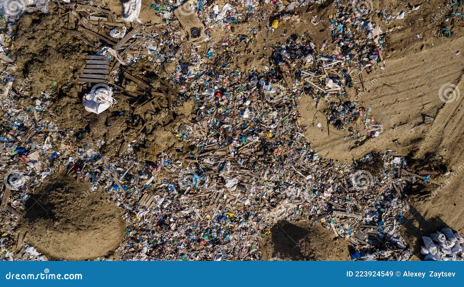 Waste Dump. Aerial View from Above Stock Image - Image of drone, debris ...