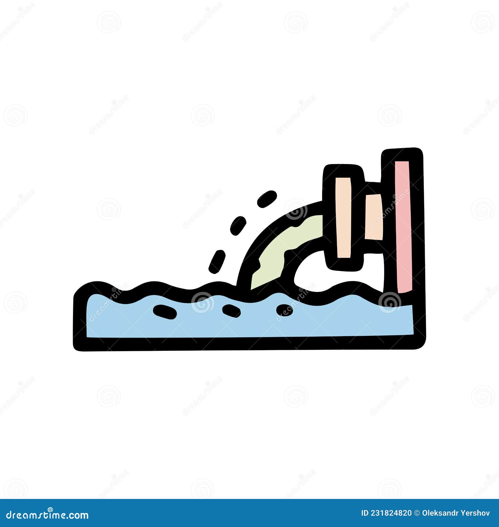 Waste Effluent Color Vector Doodle Simple Icon Stock Vector ...