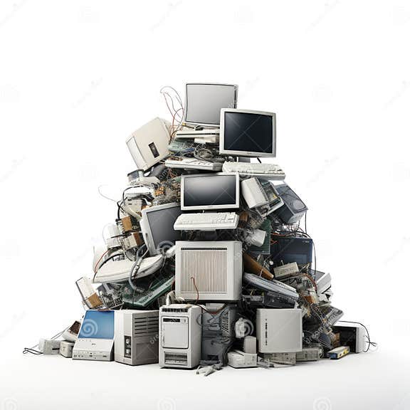 The Waste Electrical and Electronic Equipment Pile. Computer and Other ...