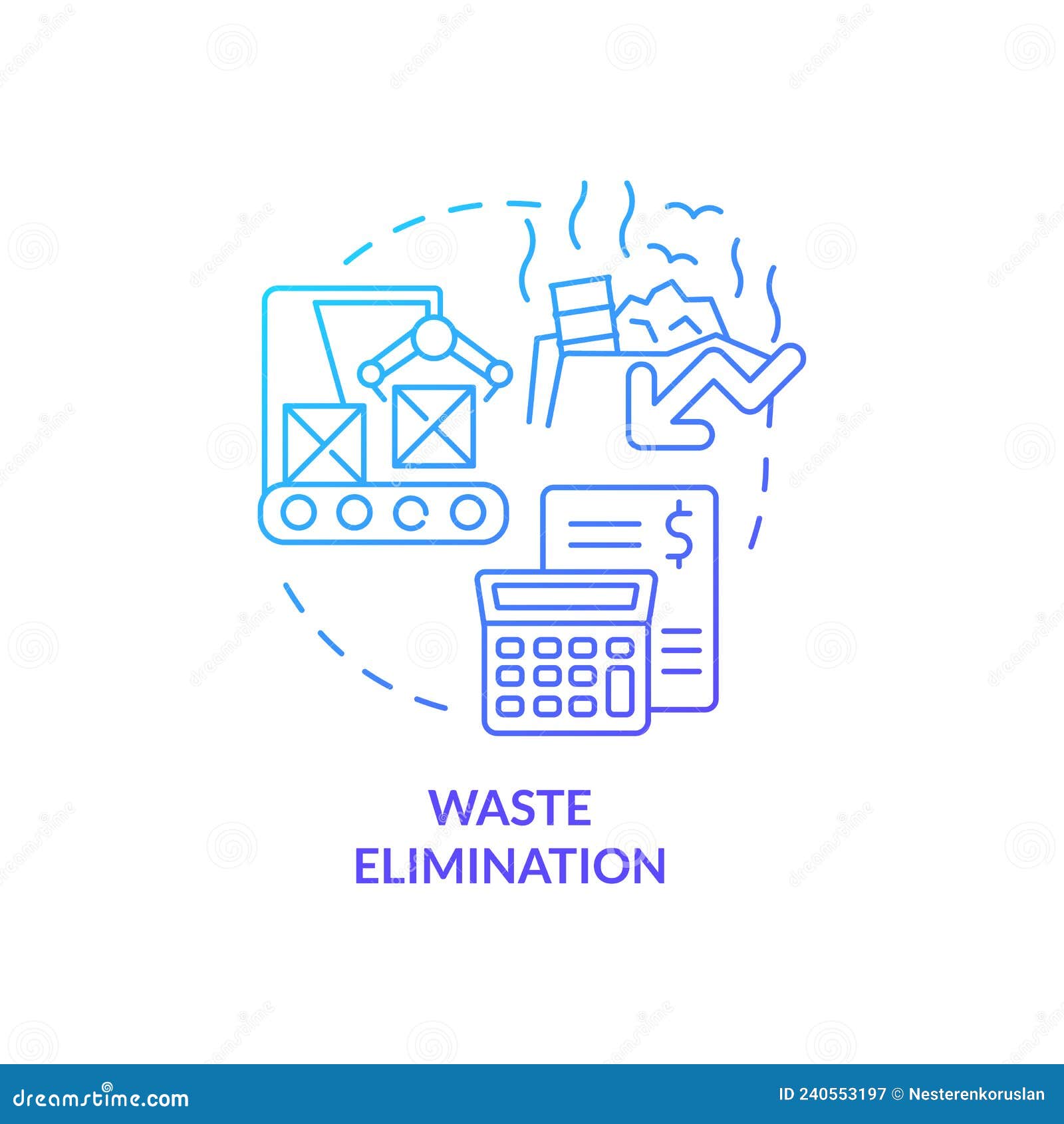 Waste Elimination Blue Gradient Concept Icon Stock Vector ...