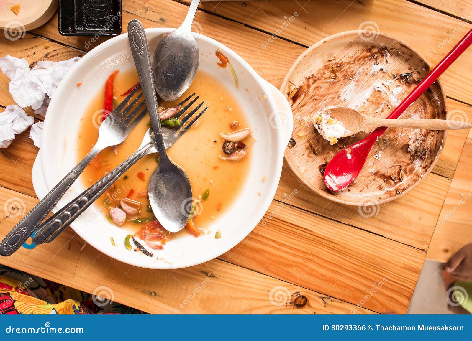 Waste food on dish stock photo. Image of restaurant, full - 80293366