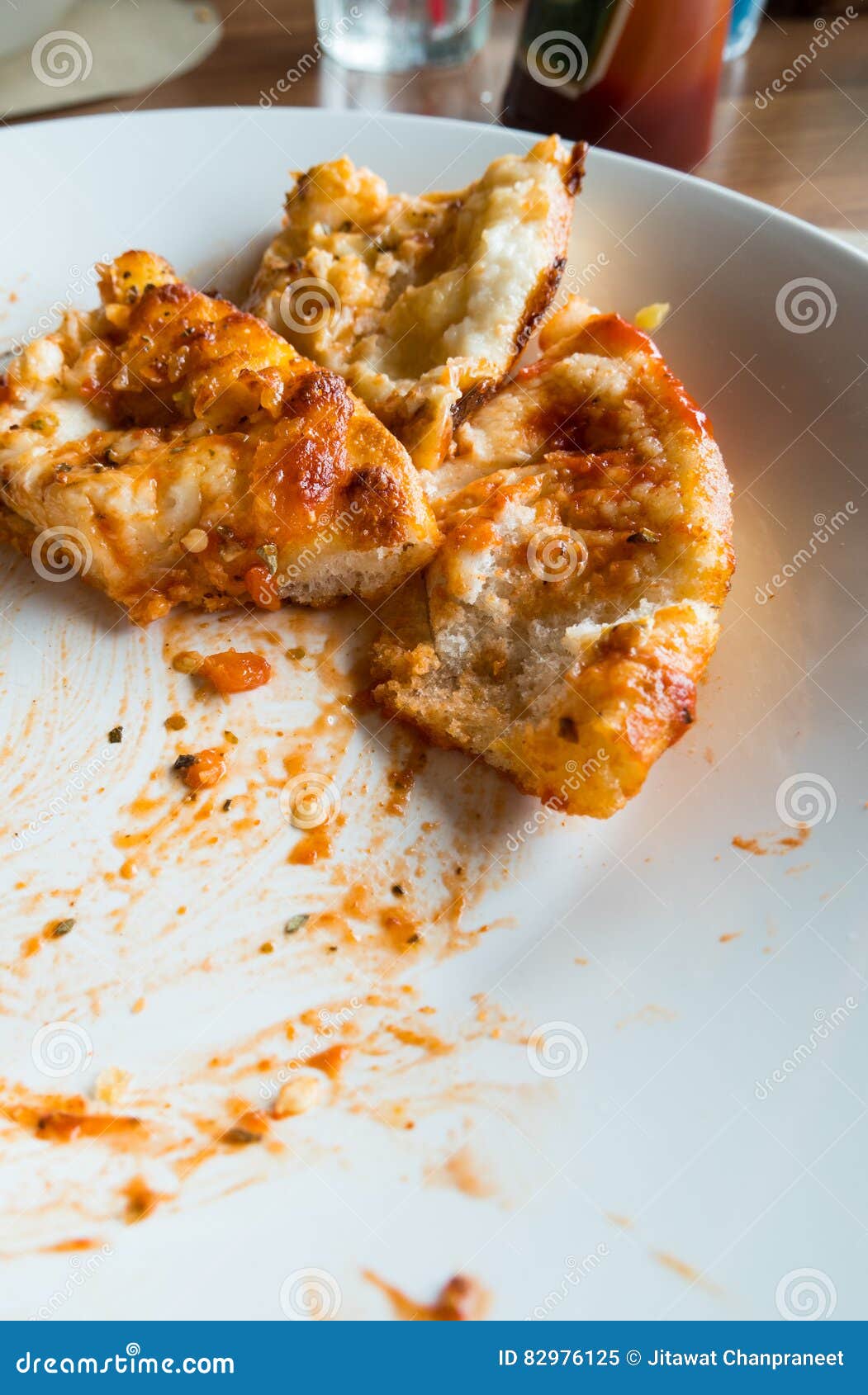 Waste Food of Pizza after Eat Stock Image - Image of trash, restaurant ...