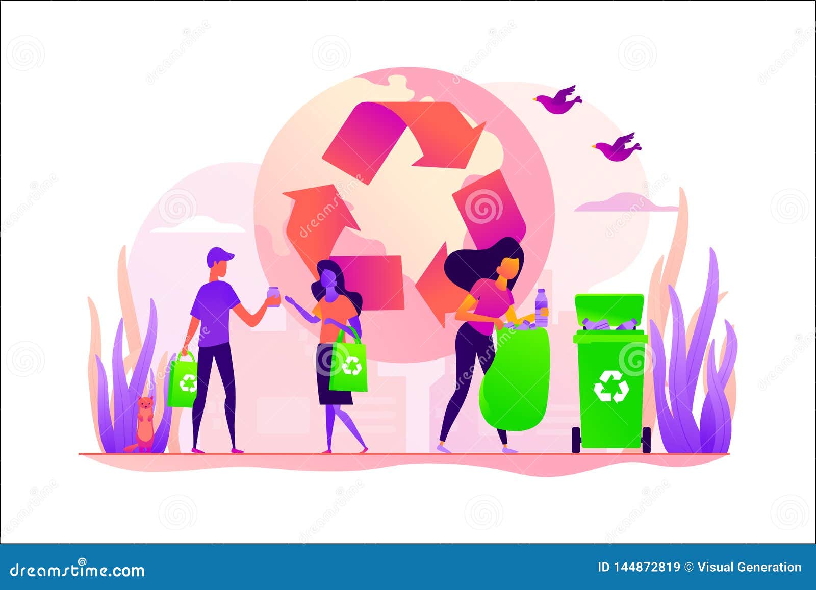 Waste-free, Zero Waste Technology Concept Vector Illustration. Stock ...