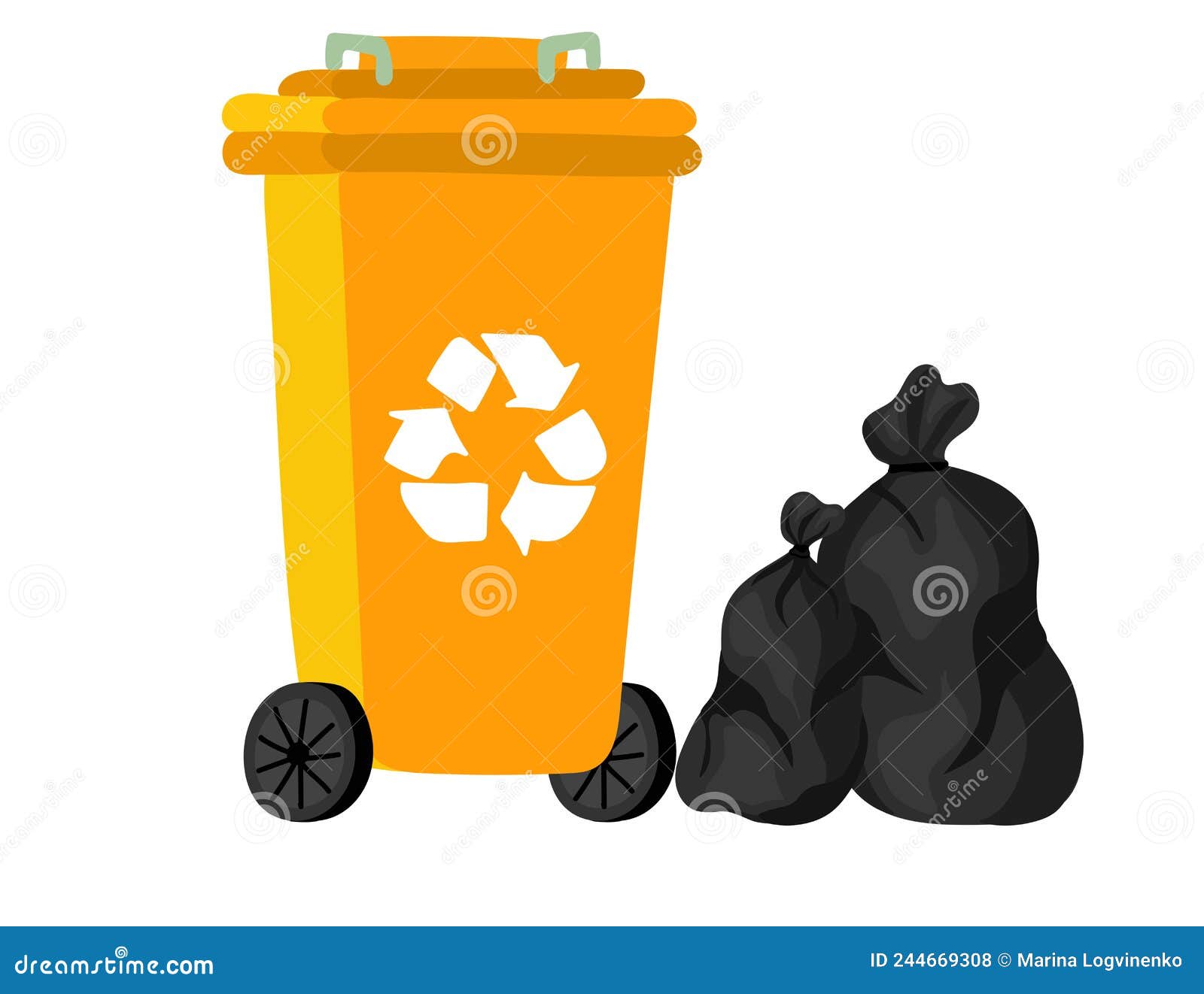 Garbage Bag And Hand Holding In Top View, Bag Plastic Waste And A Lot ...