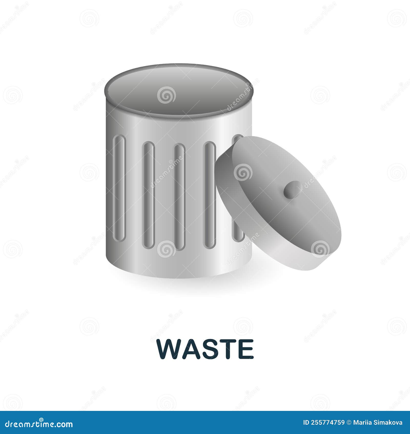 Waste Icon. 3d Illustration from Climate Change Collection. Creative ...