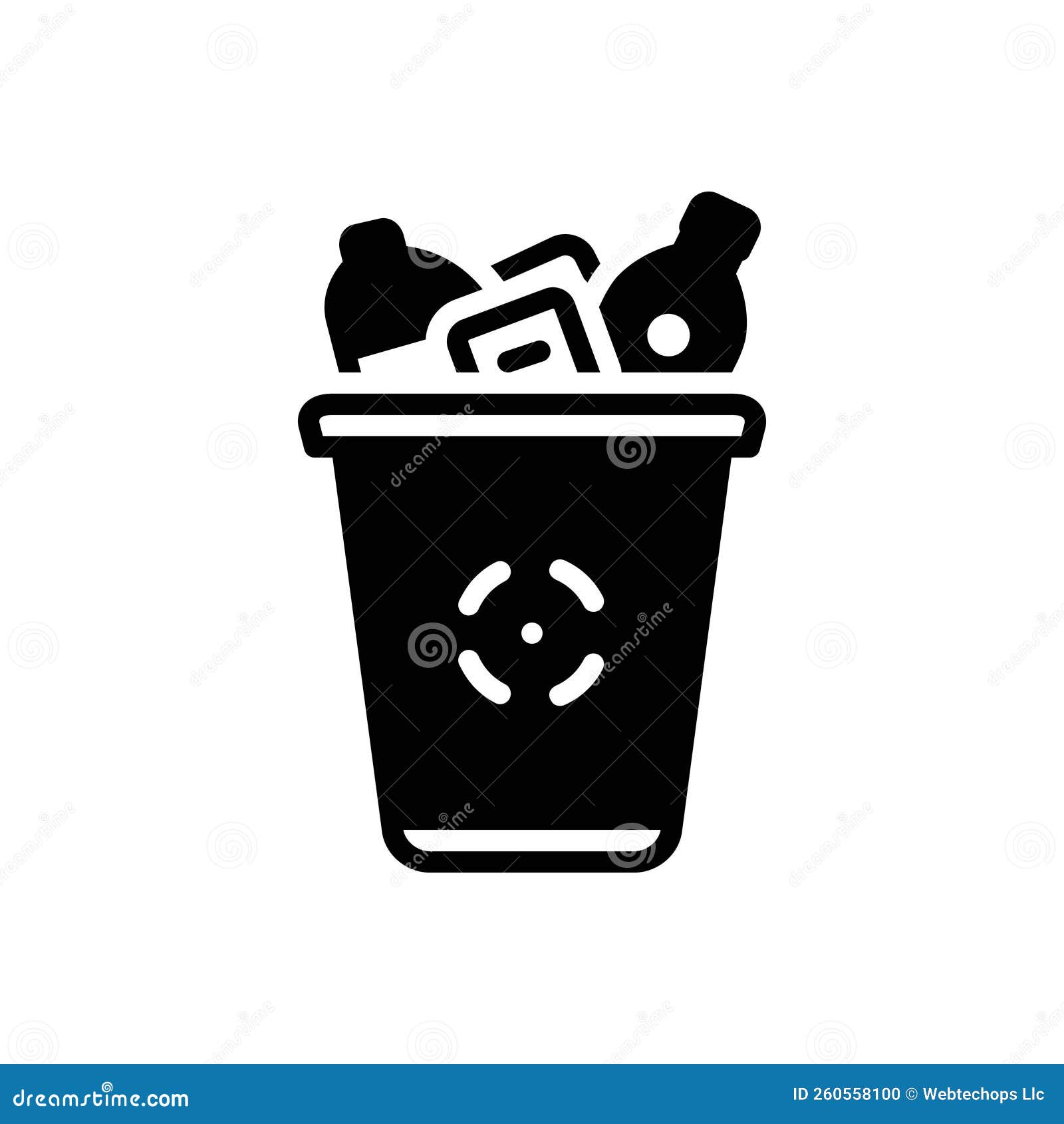 Black Solid Icon for Waste, Worthless and in Vain Stock Vector ...