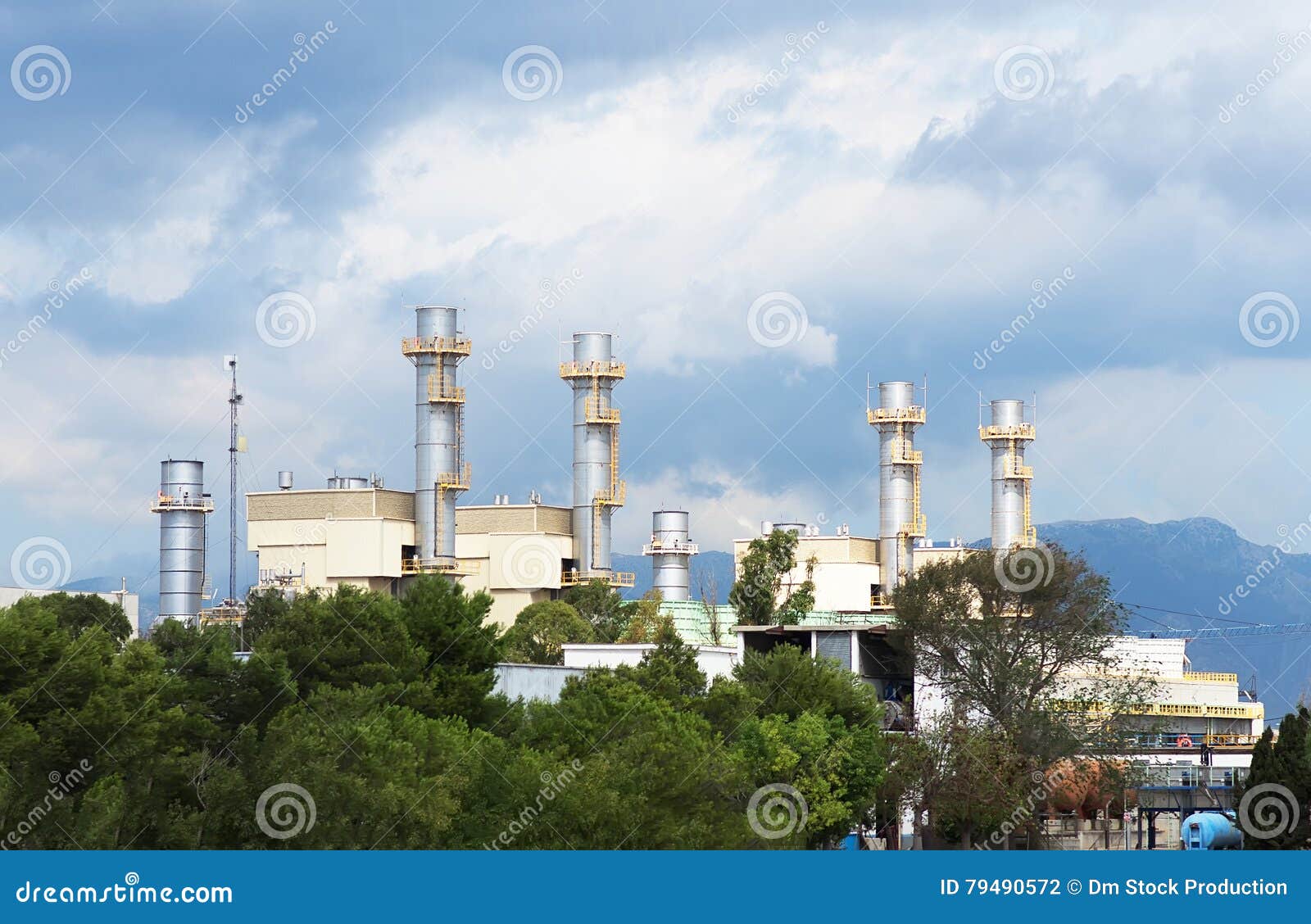 Waste incinerator plant. stock photo. Image of global - 79490572