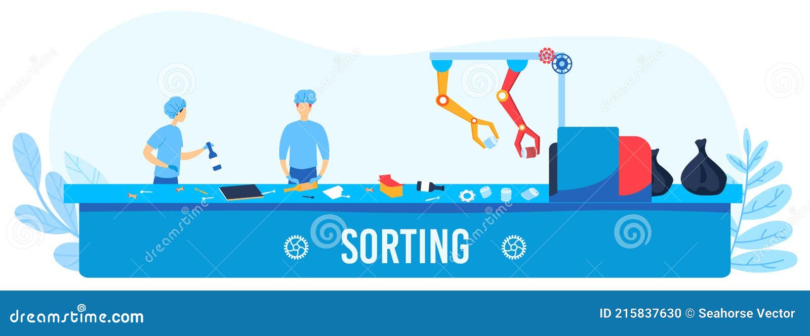 Waste Sorting Machine Stock Illustrations – 251 Waste Sorting Machine ...