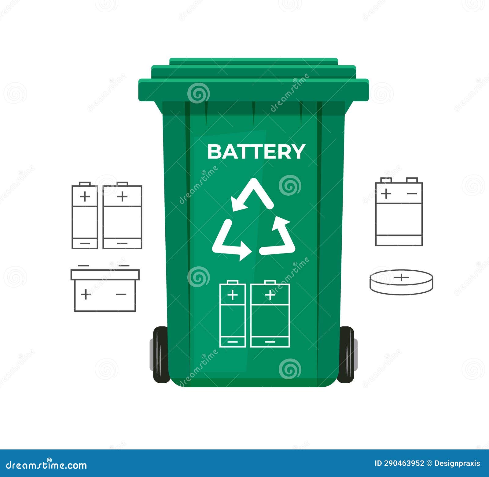Waste Management - Battery Recycle Bin - Icon Stock Vector ...