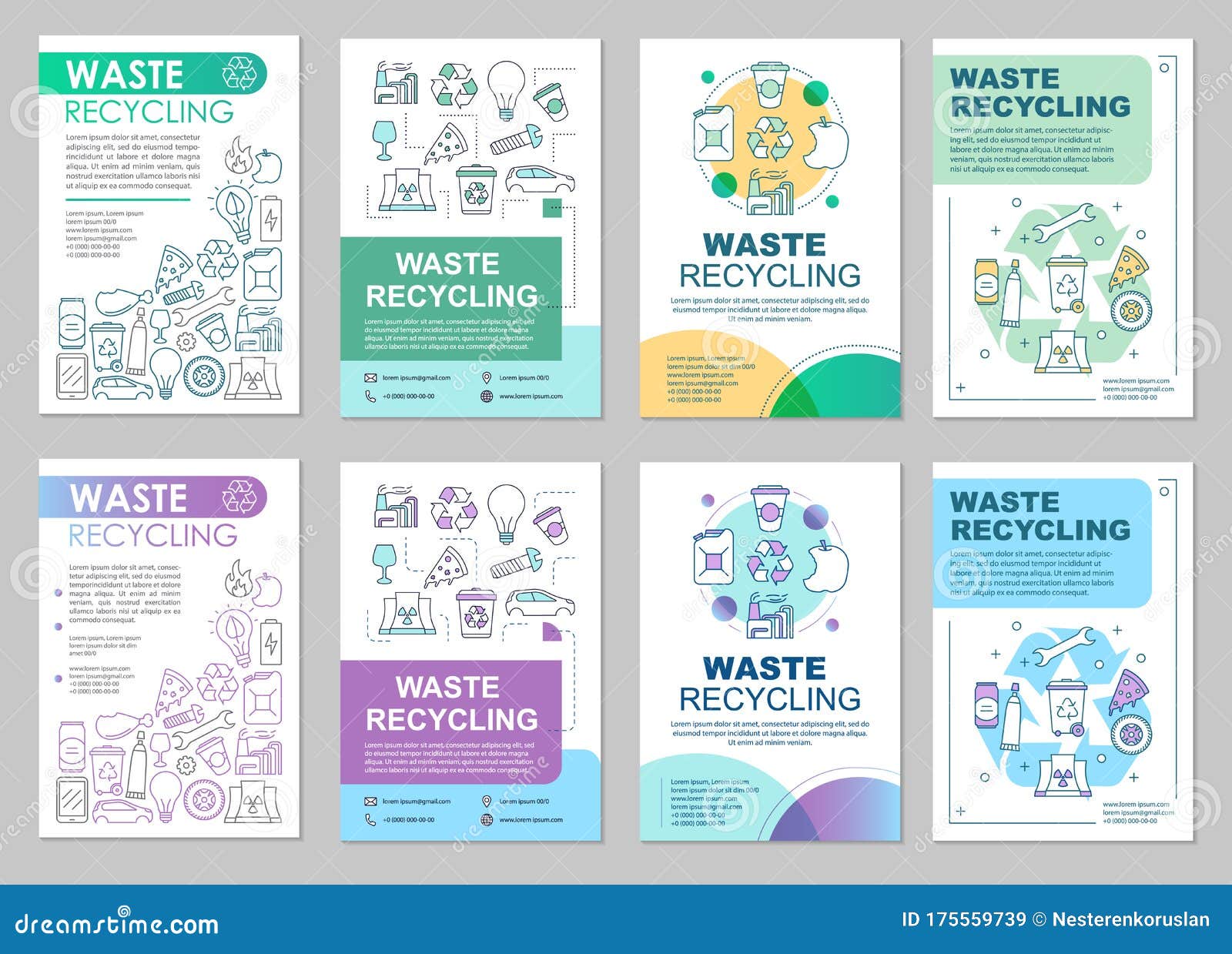 Waste Management Brochure Template Layout Stock Vector - Illustration ...