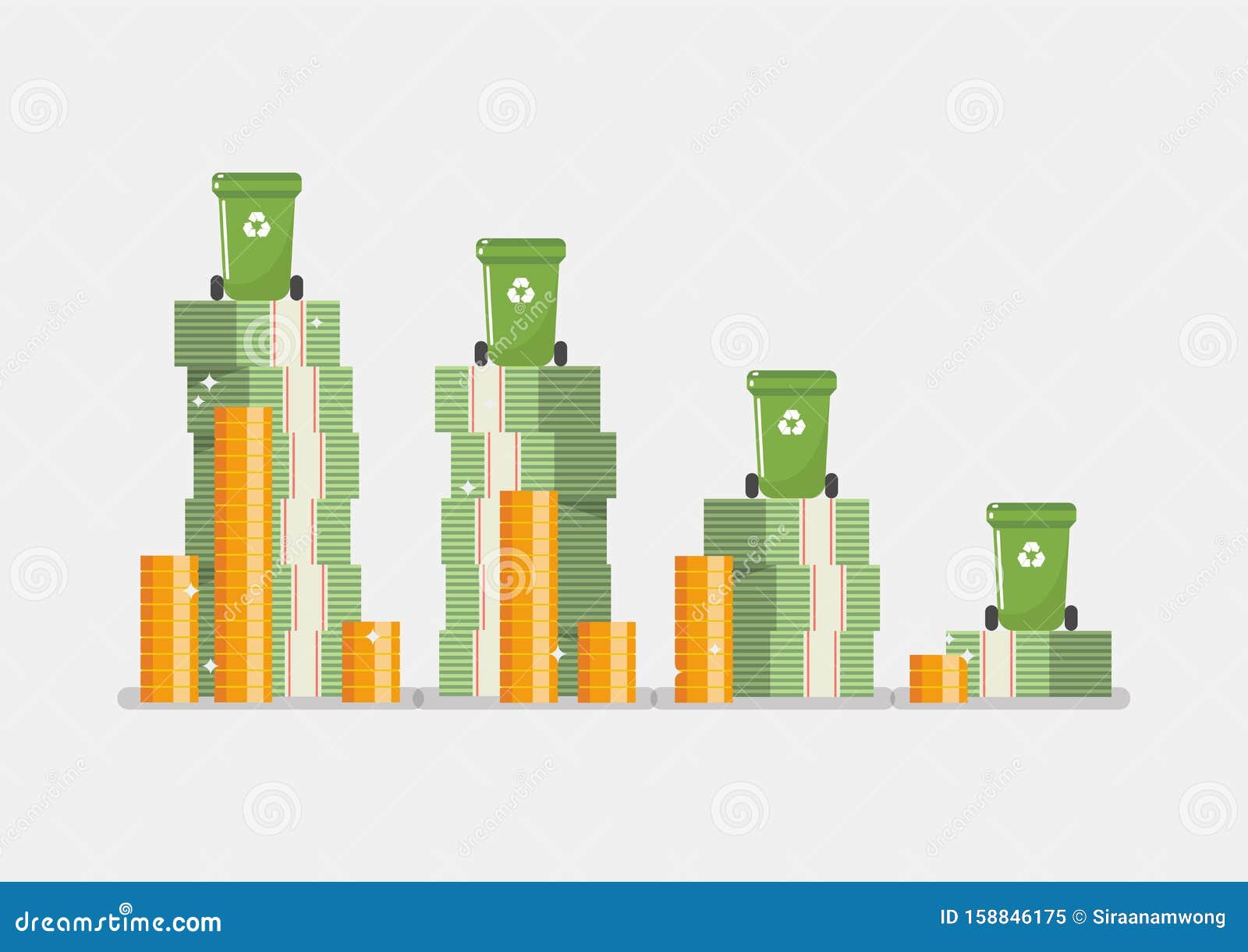 Waste Management Budget Infographic Stock Vector - Illustration of coin ...
