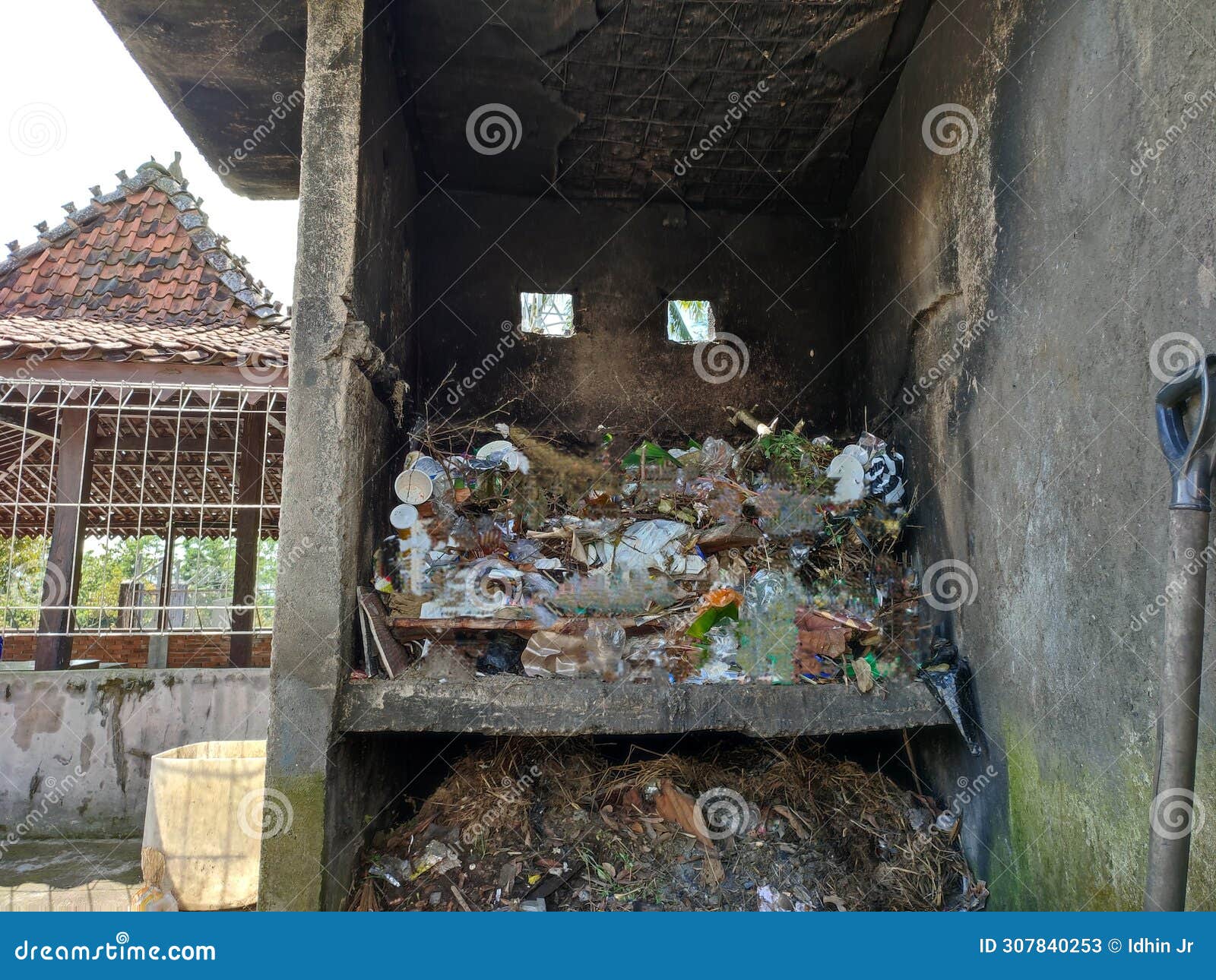 Waste Management Center Behind the House Stock Image - Image of ruins ...