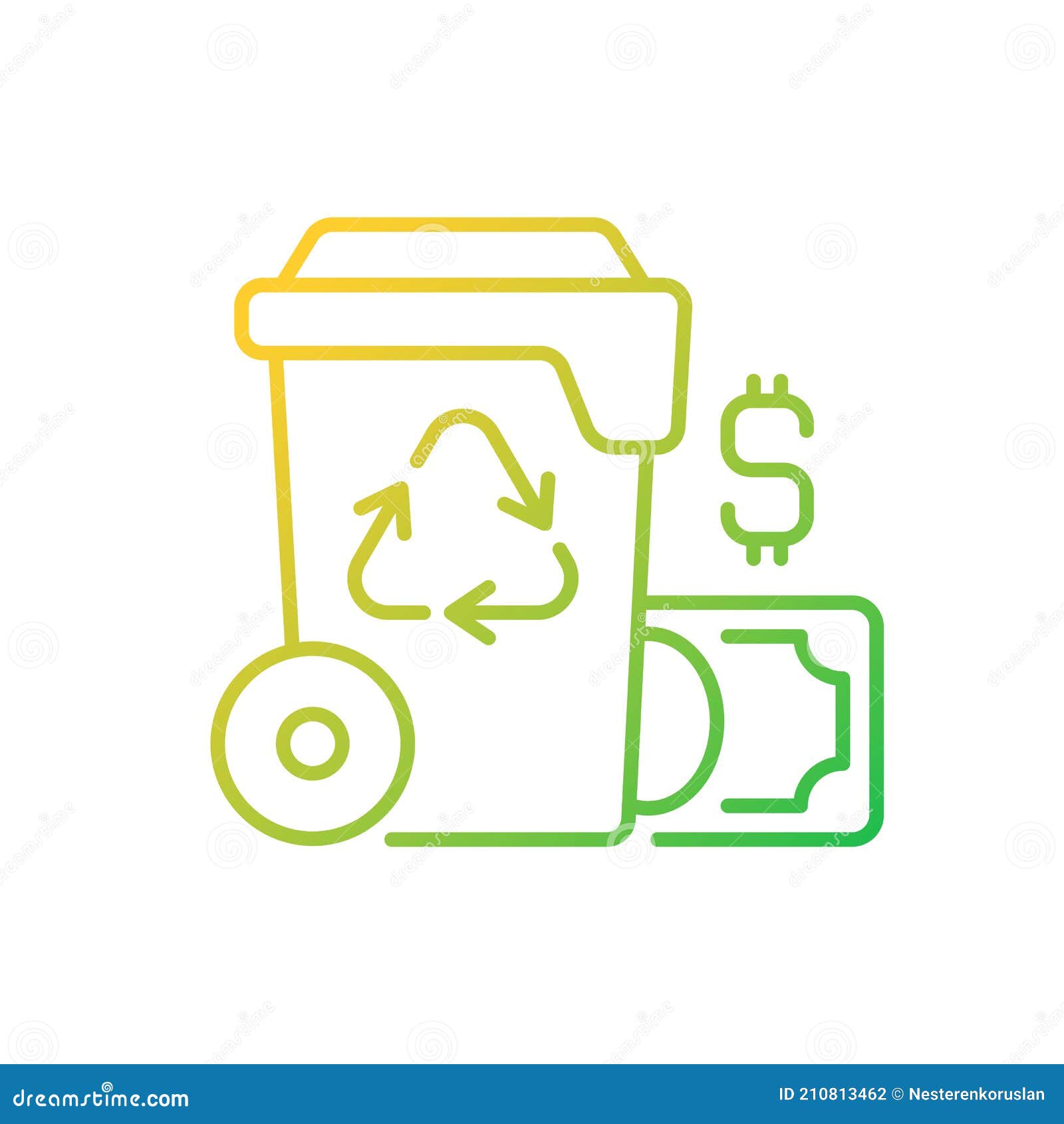 Waste Management Cost Gradient Linear Vector Icon Stock Vector ...