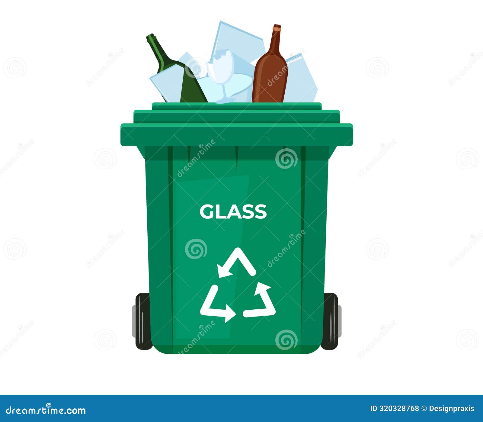Waste Management - Glass Recycle Bins - Icon Stock Illustration ...