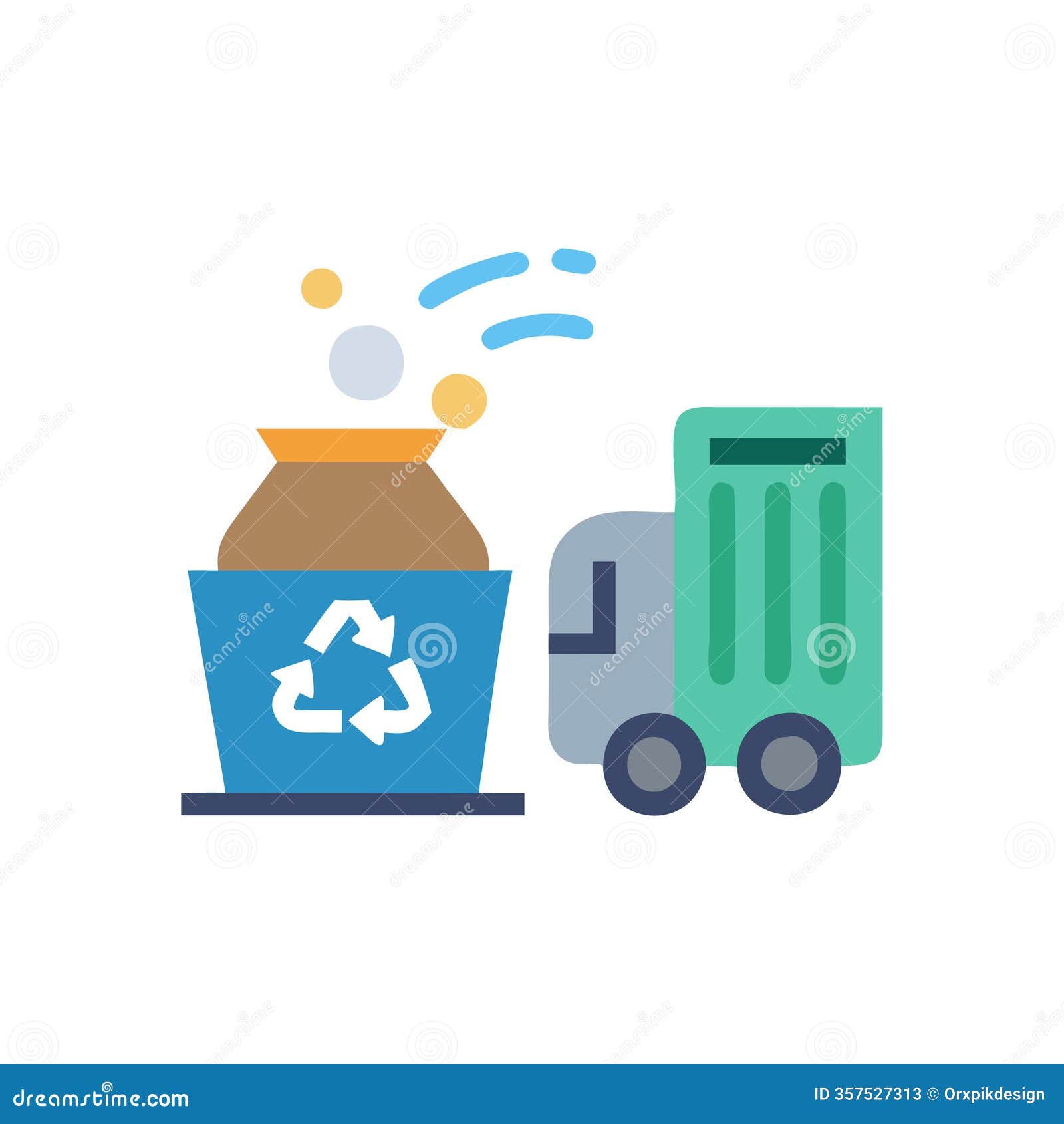 Waste Management Icon for Recycling Stock Illustration - Illustration ...