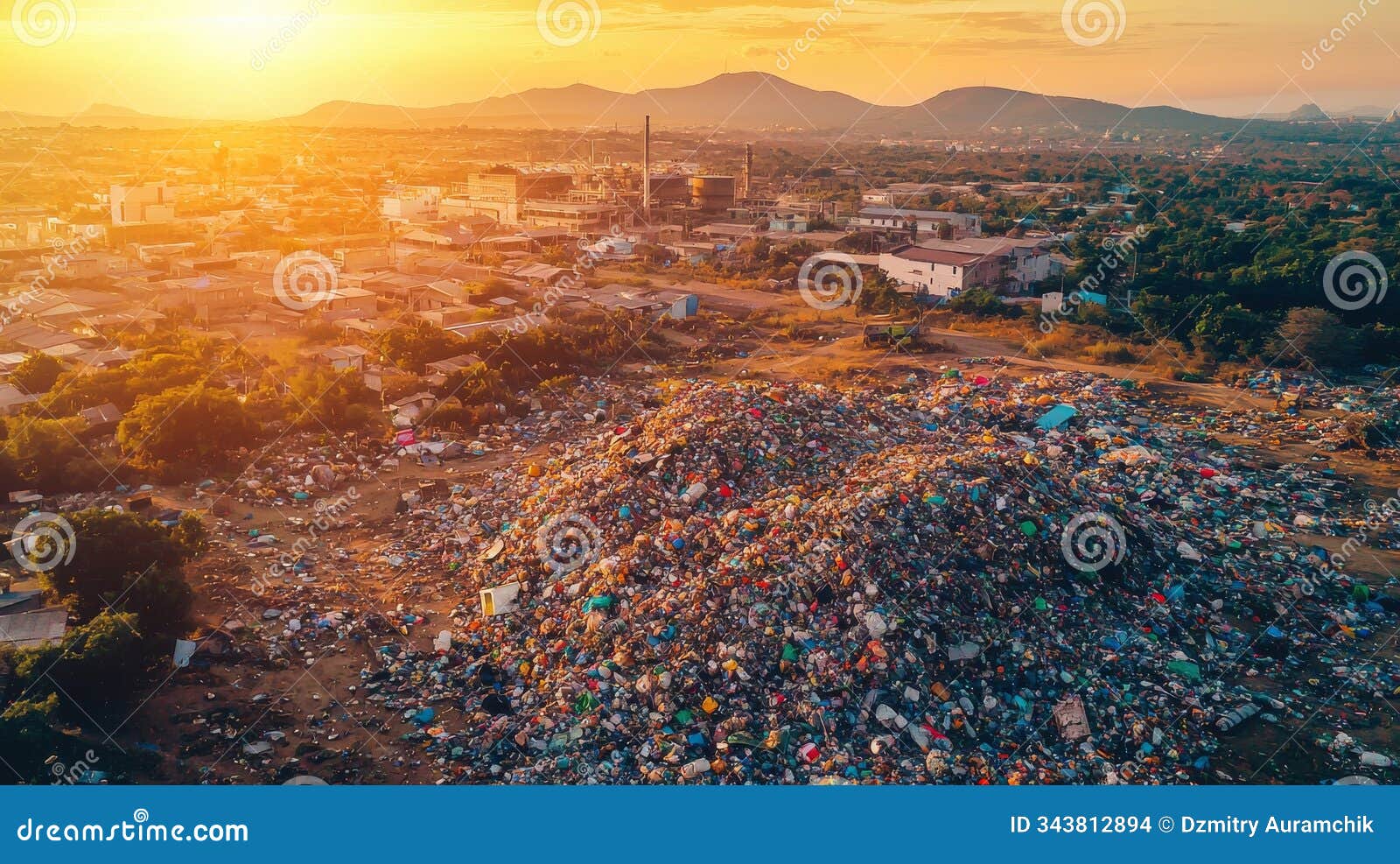 Waste Management Infrastructure is Connected To a Recycling Plant ...
