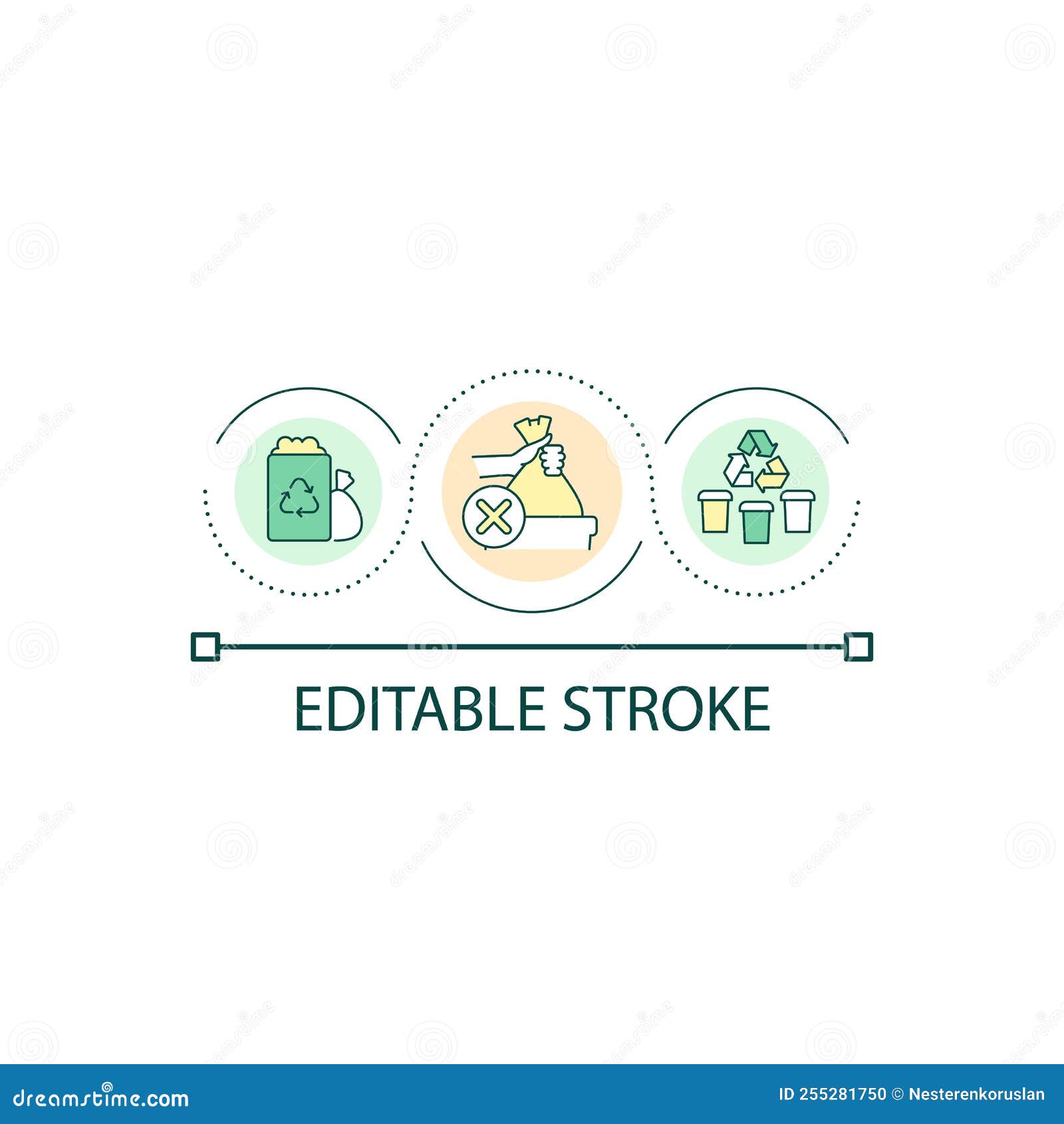 Waste Management Loop Concept Icon Stock Illustration - Illustration of ...