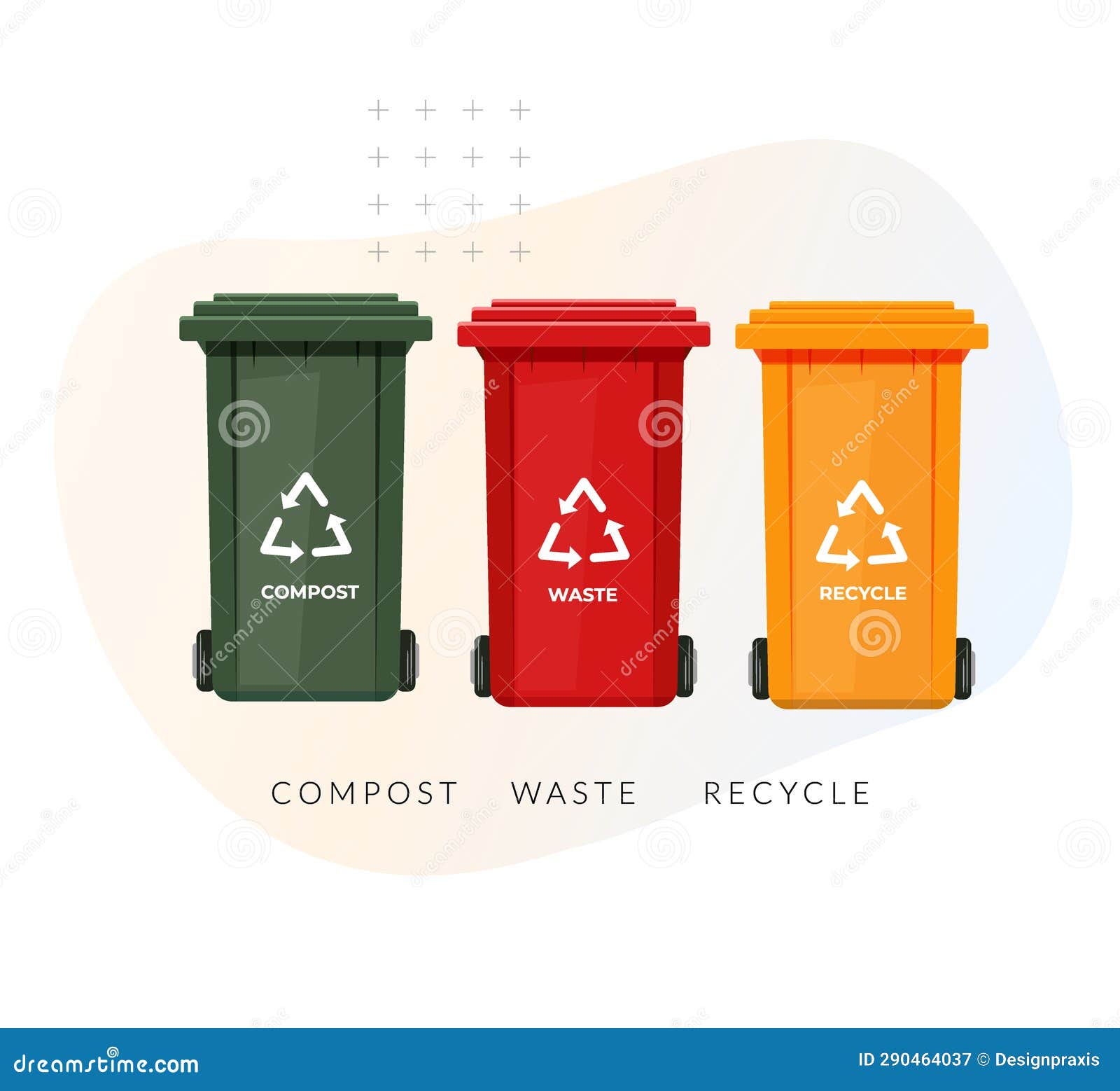 Waste Management - Three Color Bins - Icon Stock Illustration ...