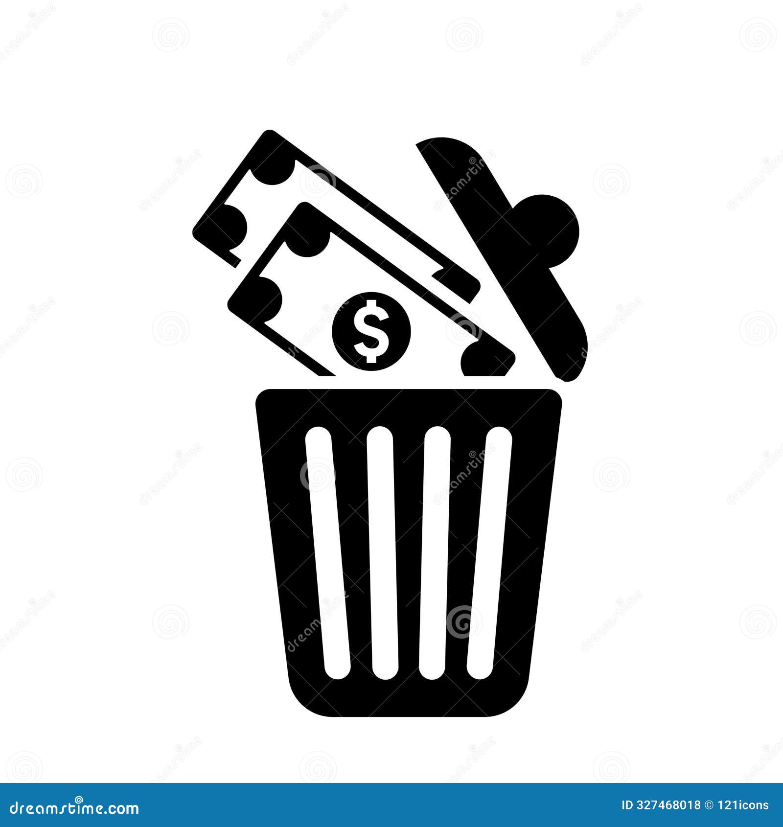 Waste Money Icon stock vector. Illustration of investment - 327468018