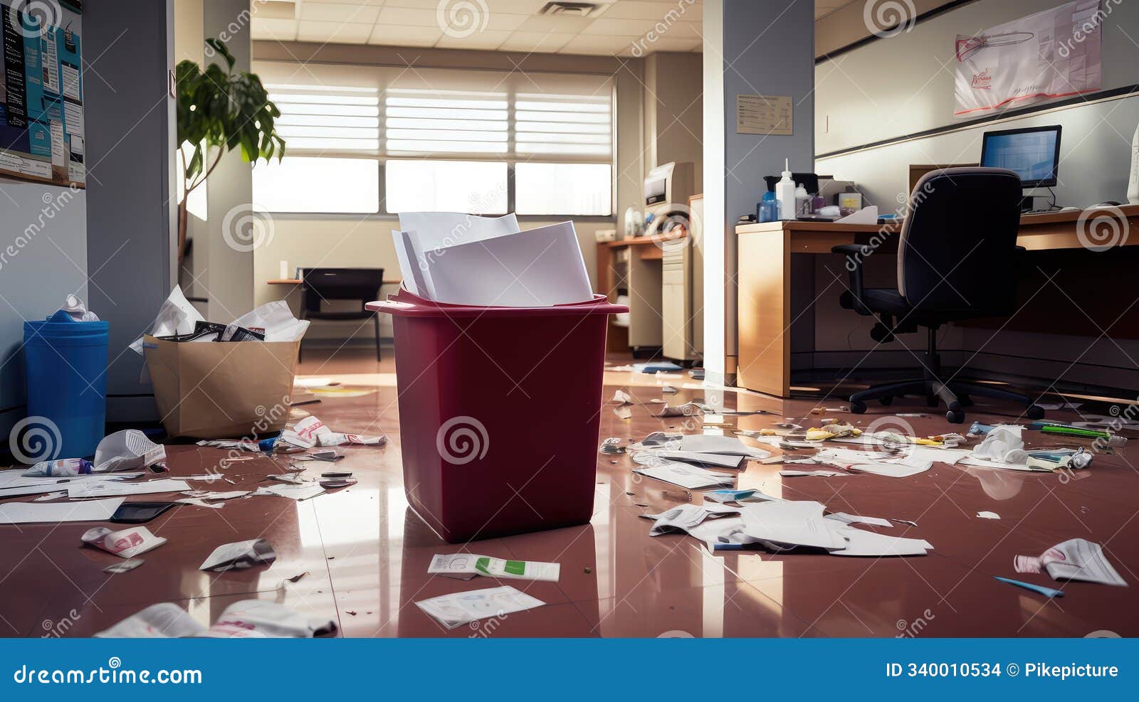 Waste office garbage stock illustration. Illustration of sanitation ...