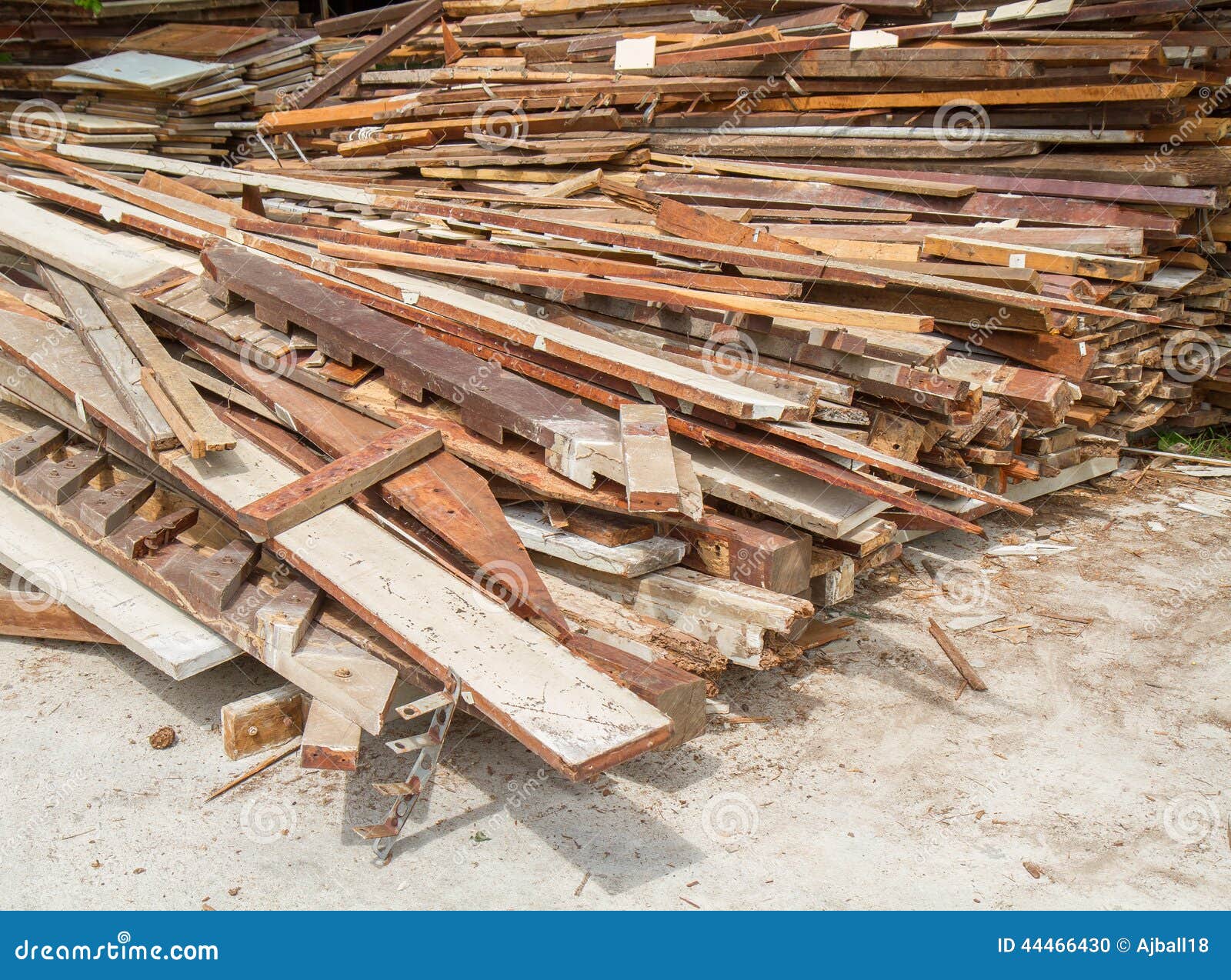 Waste Old Wood Recycle Stack for Background Stock Photo - Image of ...